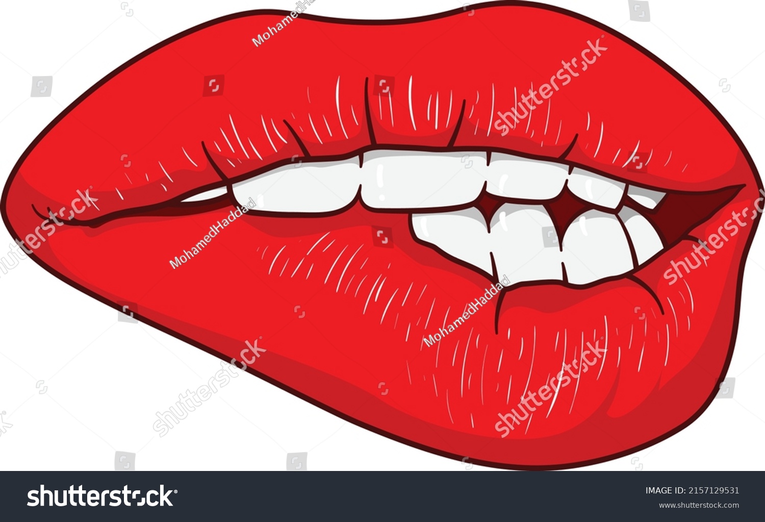 Lip Bite Vector Illustration Lips Clipart Stock Vector (Royalty Free ...