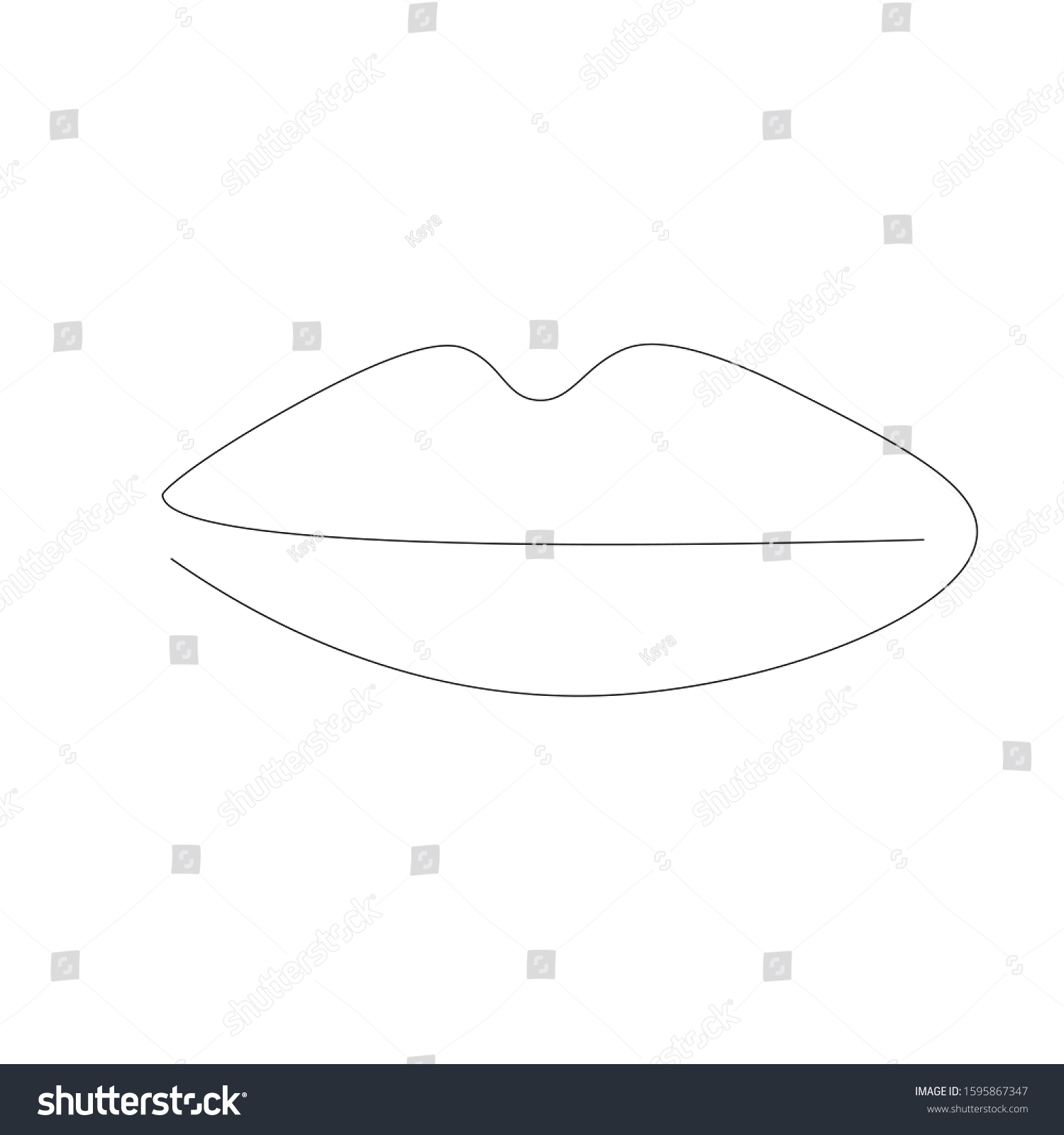 Lips Continuous Line Drawing Vector Illustration Stock Vector (Royalty ...