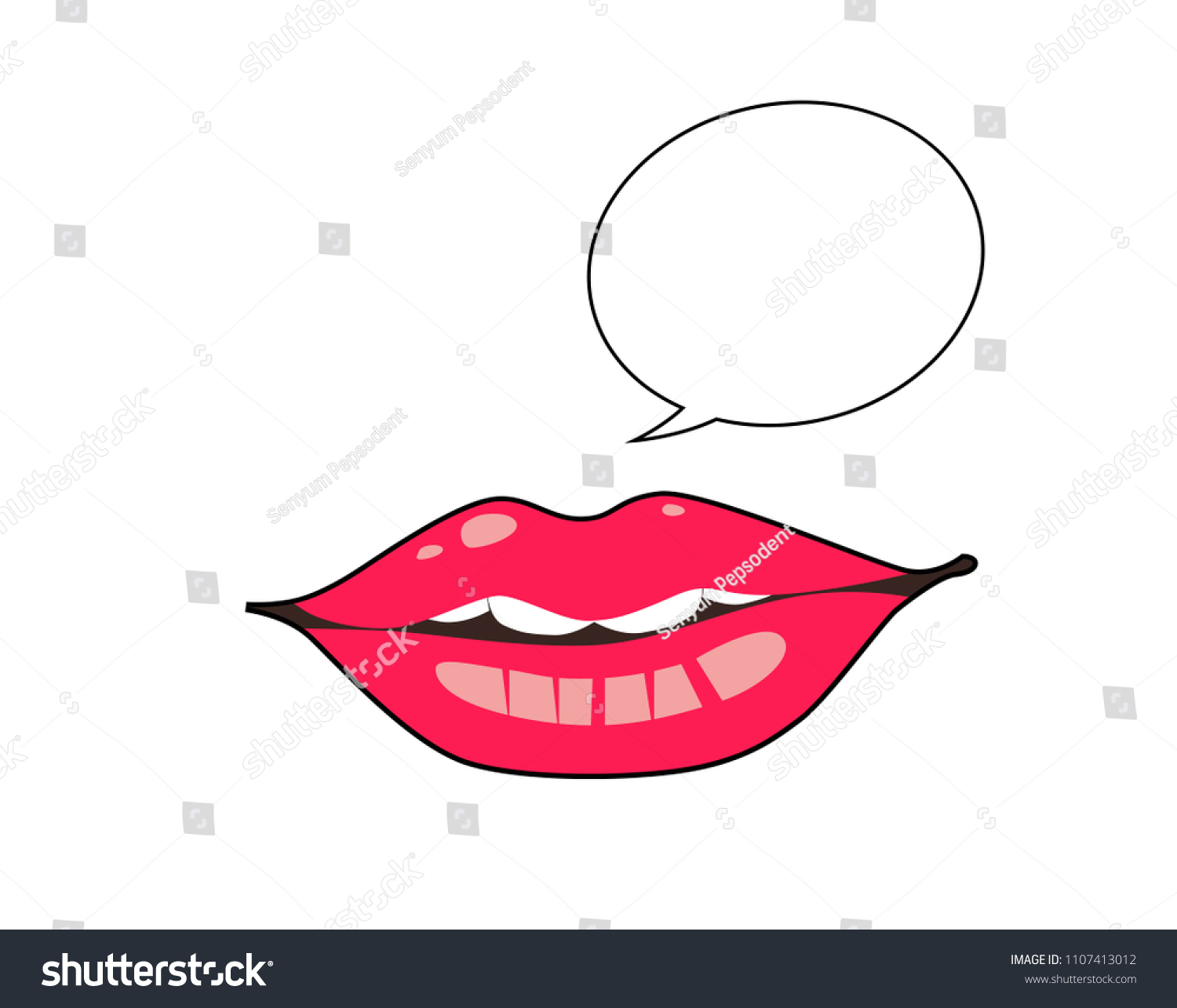 Lips Icon Talk Application Vector Stock Vector (Royalty Free) 1107413012