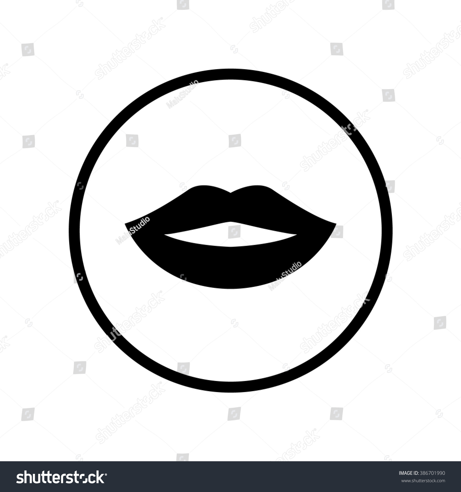 Lips Icon Circle Vector Illustration Stock Vector (Royalty Free ...