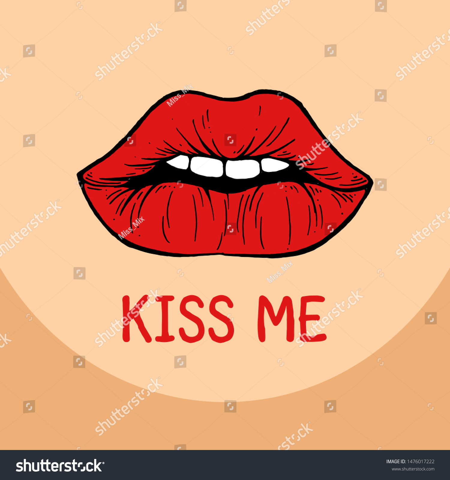 Lips Ink Drawing Vector Illustration Stock Vector (Royalty Free ...
