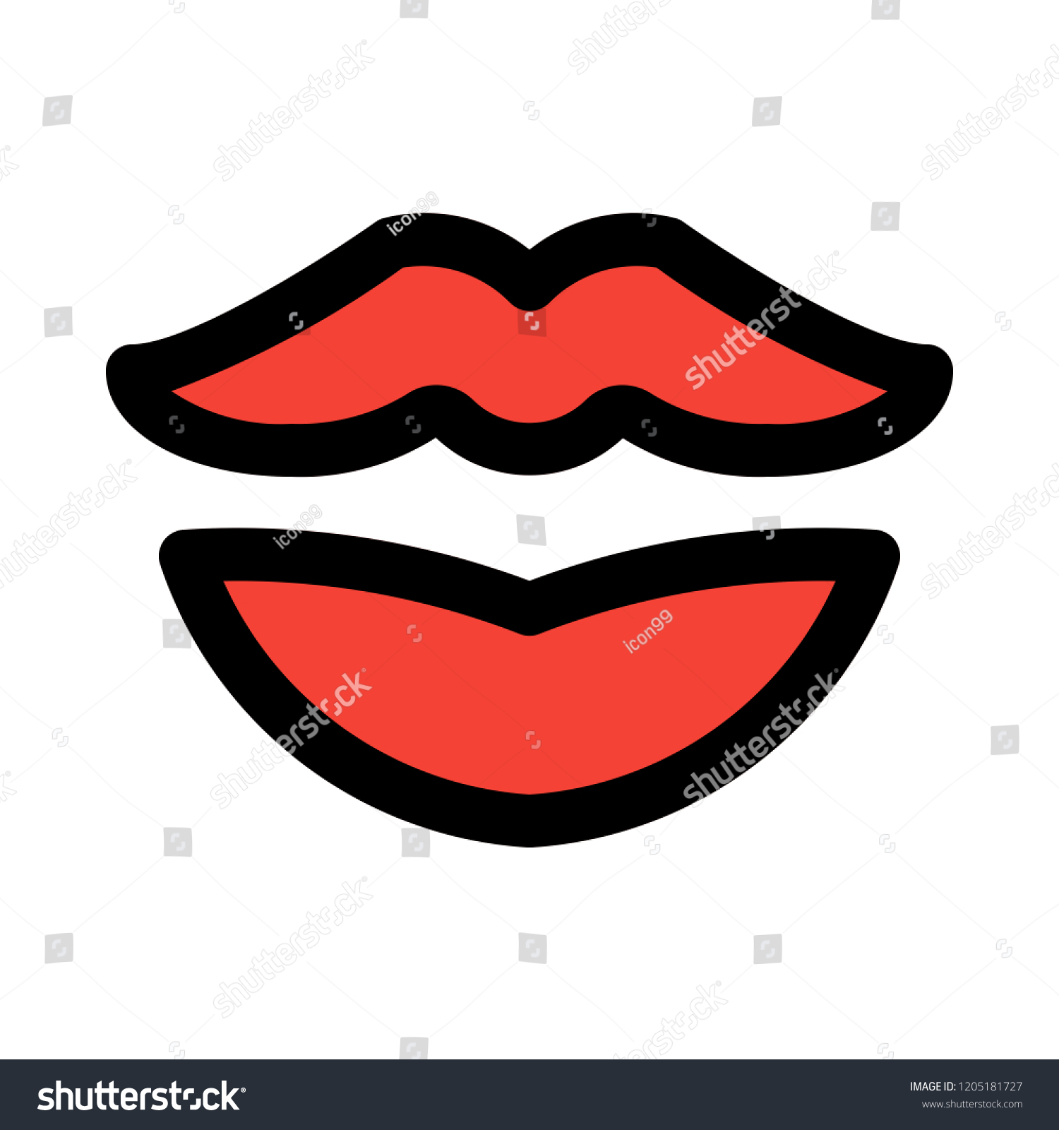 Lips Kiss Mark Stock Vector (Royalty Free) 1205181727