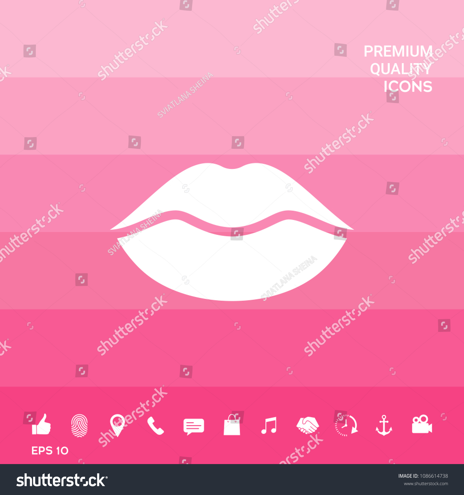 Lips Symbol Icon Stock Vector (Royalty Free) 1086614738 | Shutterstock