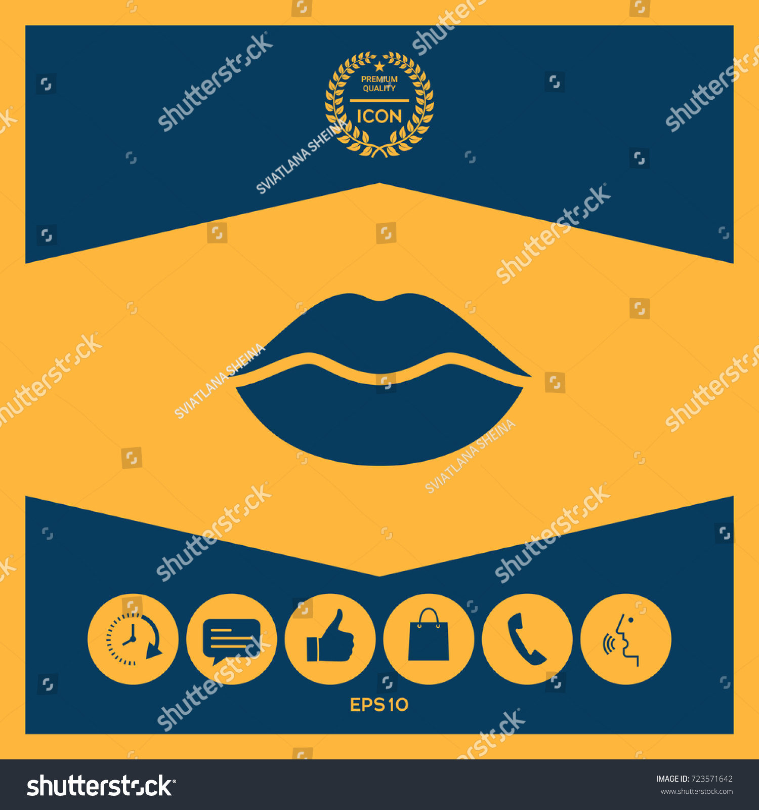 Lips Symbol Icon Stock Vector (Royalty Free) 723571642