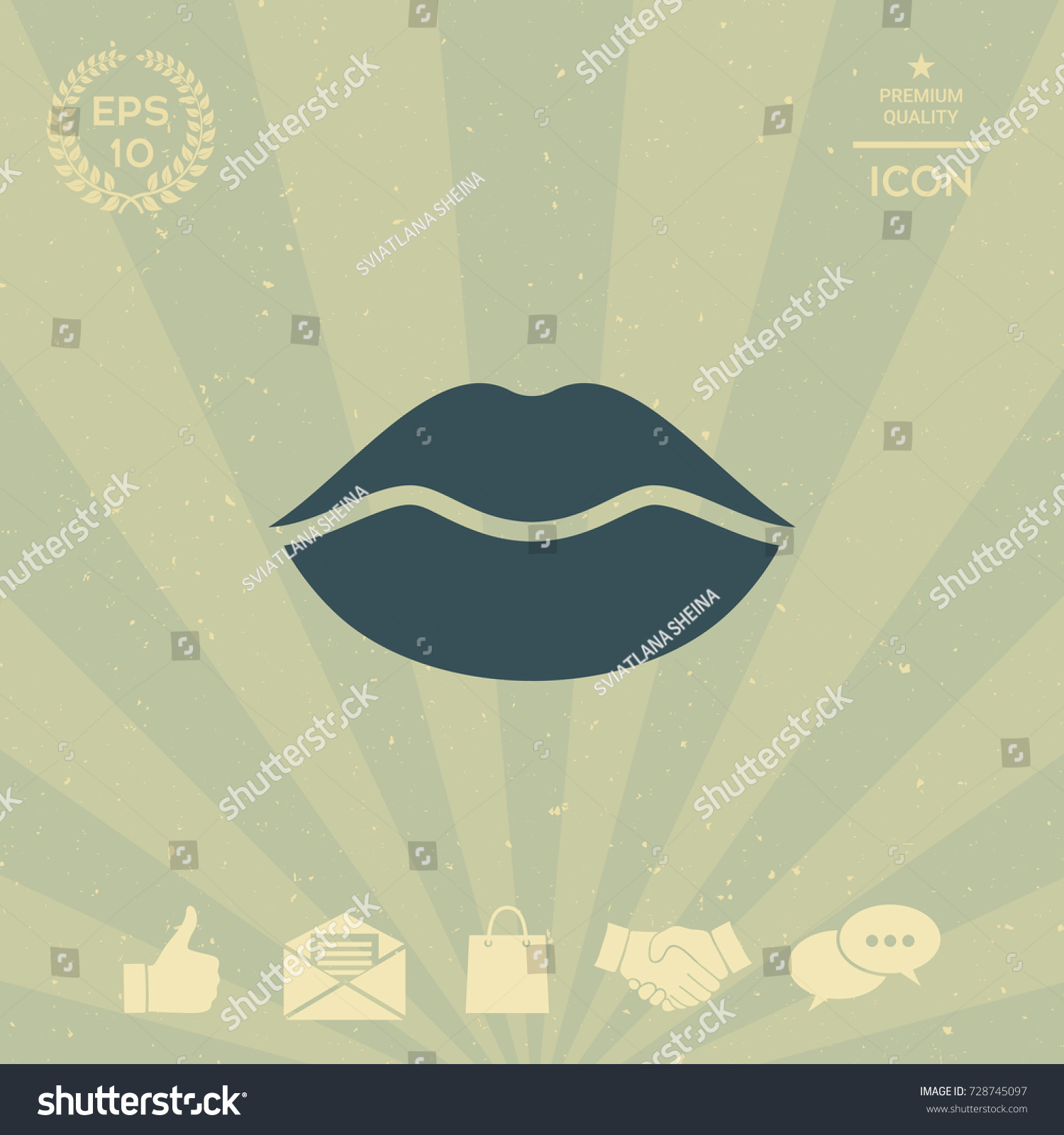 Lips Symbol Icon Stock Vector (Royalty Free) 728745097 | Shutterstock