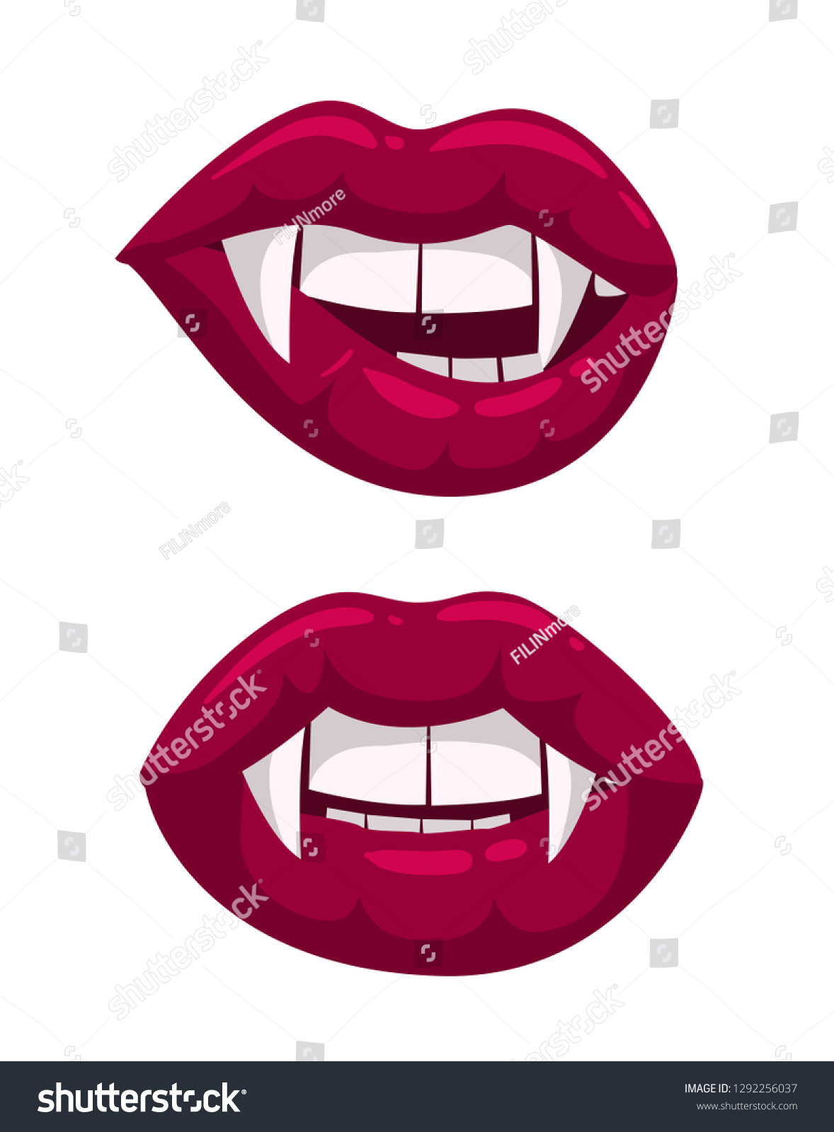 Lips Vampire Teeth Vector Illustration Stock Vector (Royalty Free ...