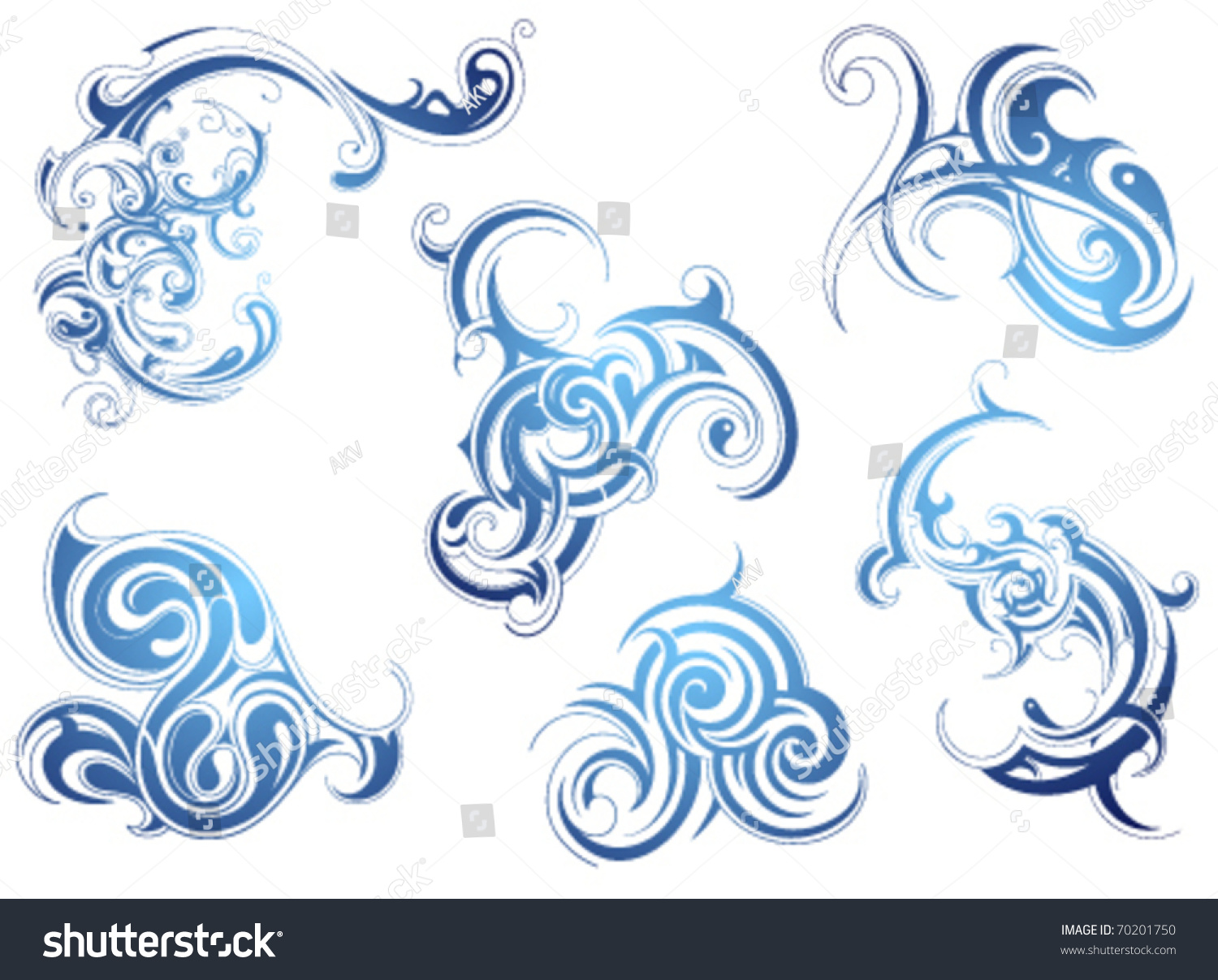 Liquid Water Shapes Stock Vector Illustration 70201750 : Shutterstock