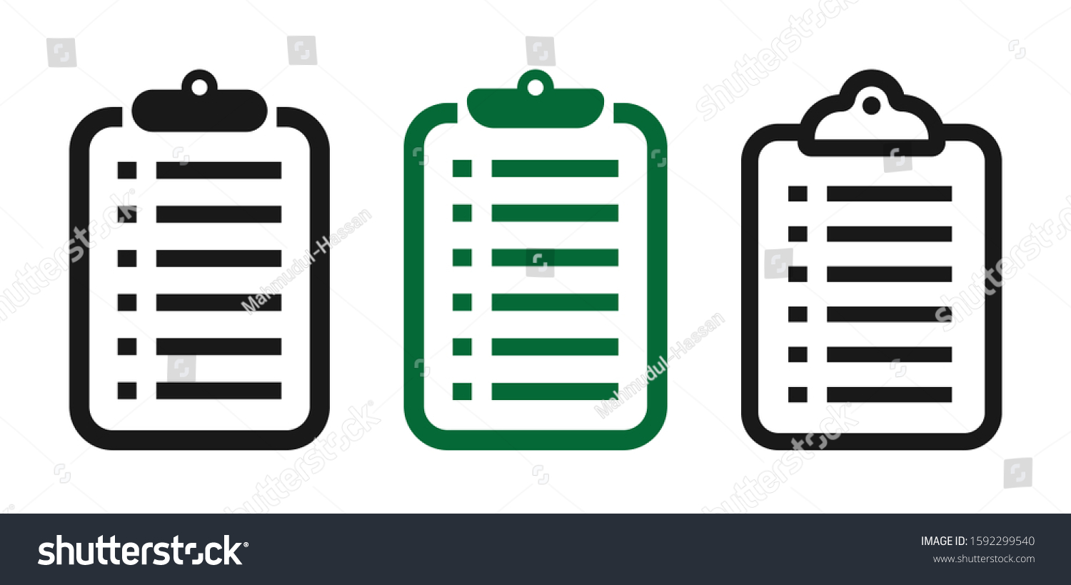List Icon Set Vector Sign White Stock Vector (Royalty Free) 1592299540