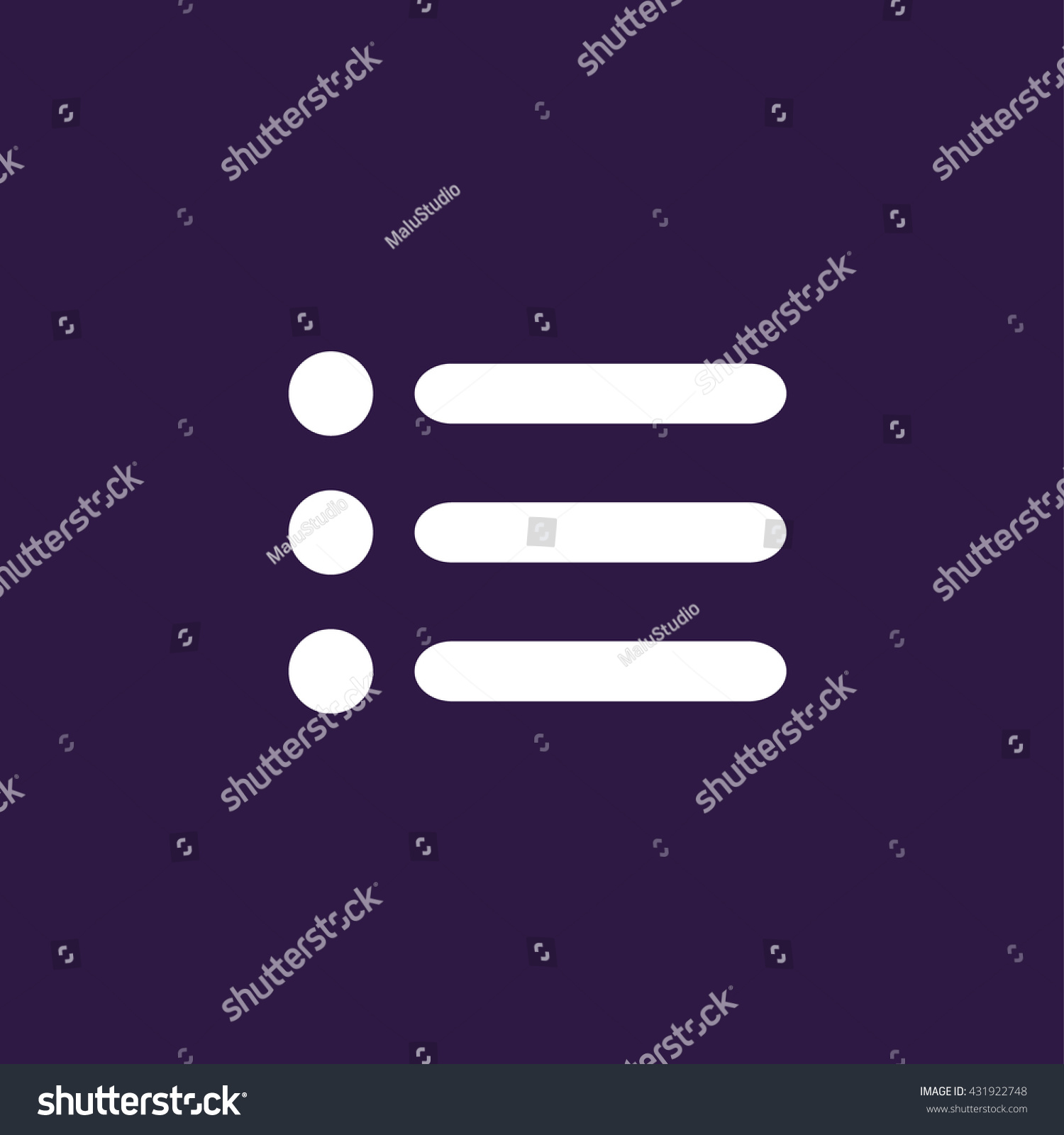 List Menu Icon Vector Illustration Stock Vector (Royalty Free) 431922748