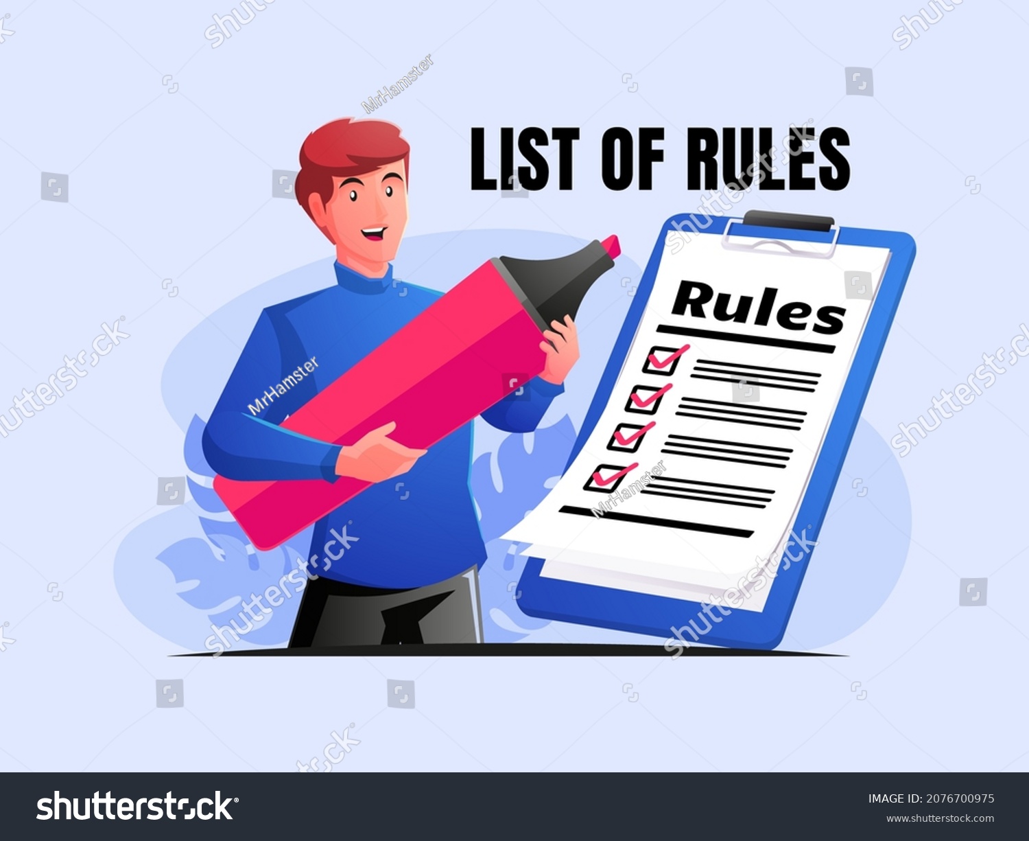 List Rules Reading Guidance Making Checklist Stock Vector (Royalty Free ...