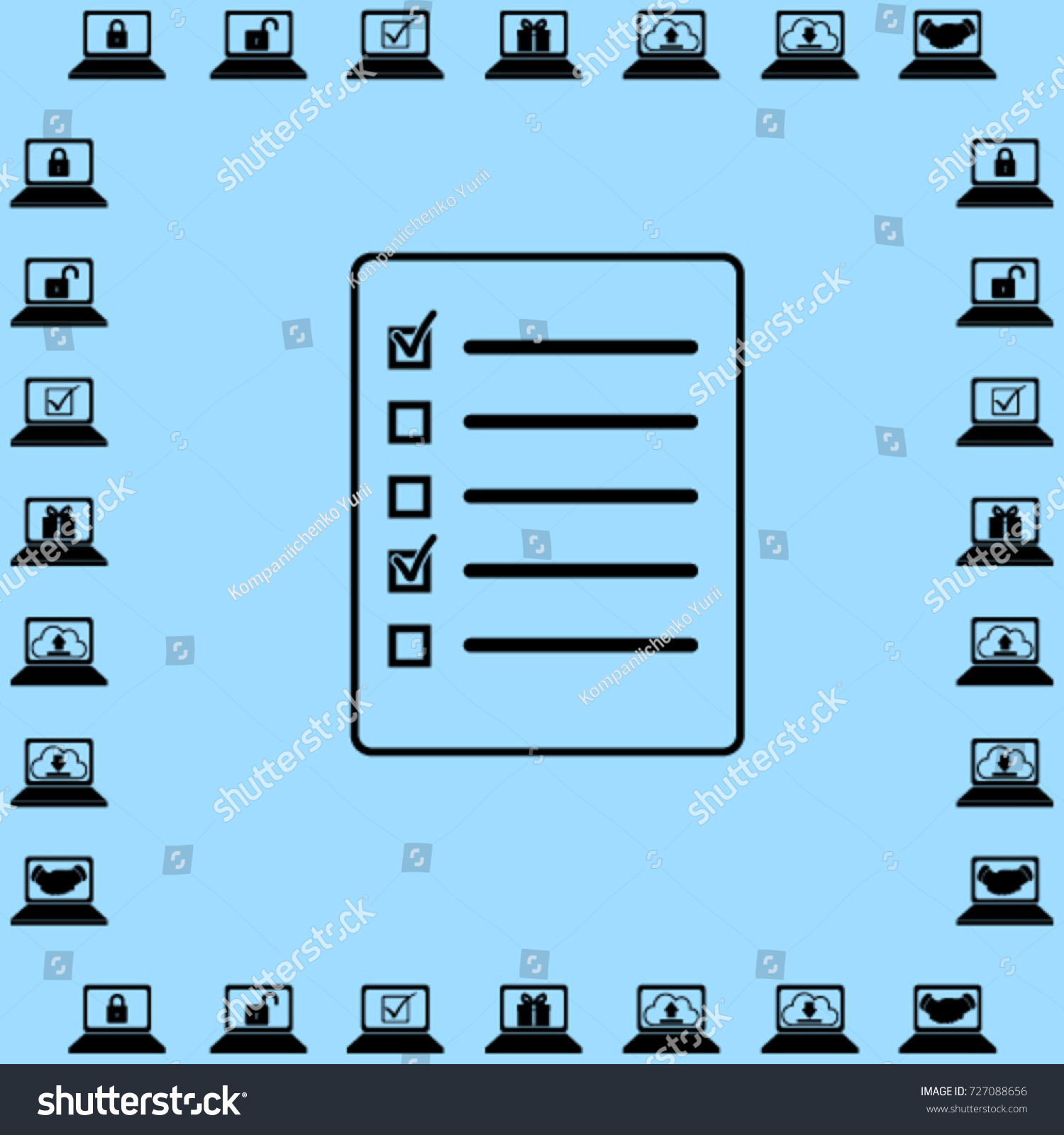List Checkboxes Icon Questionnaire Vector Illustration Stock Vector ...