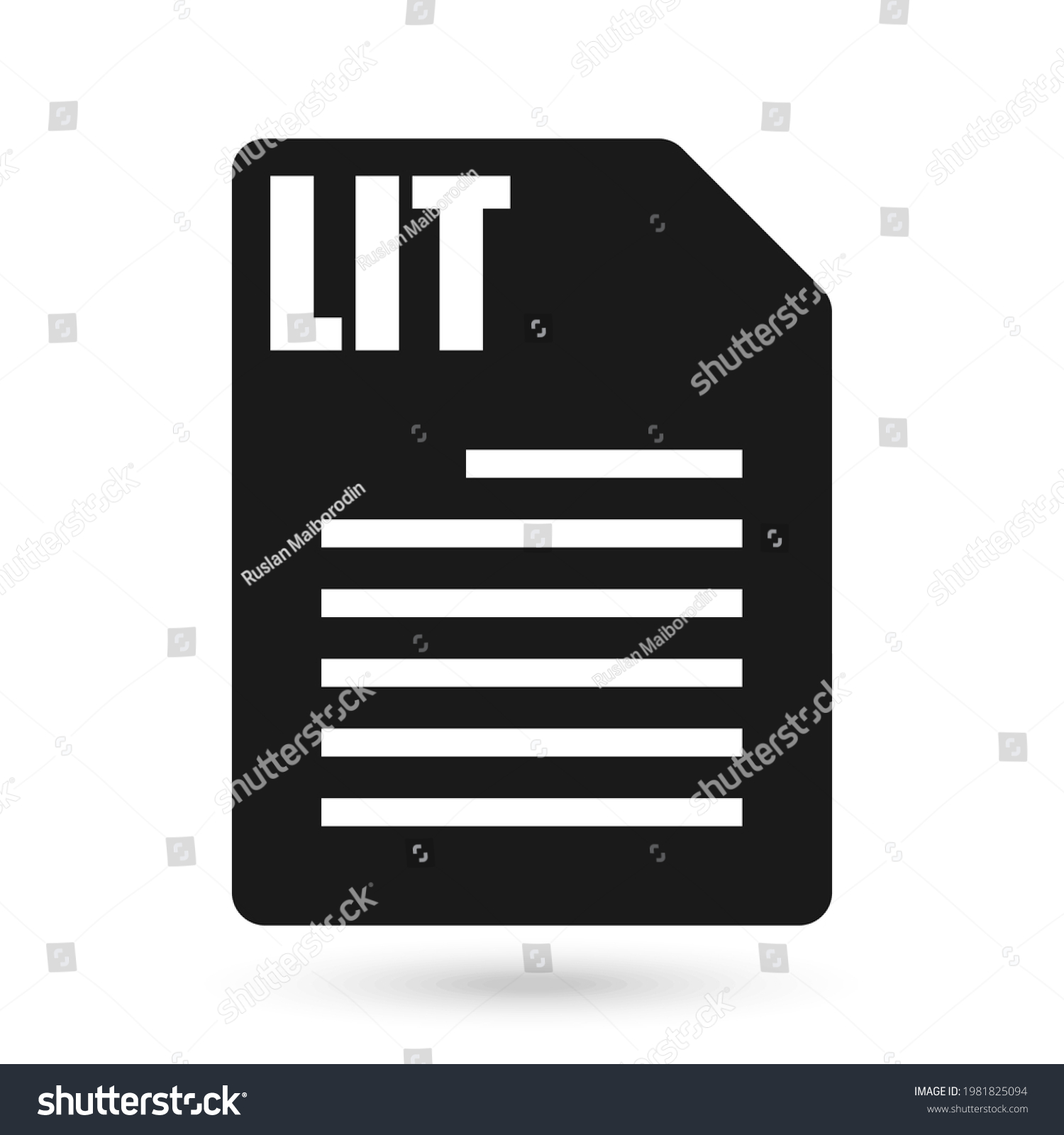 Lit File Vector Icon Flat Design Stock Vector (Royalty Free) 1981825094 ...