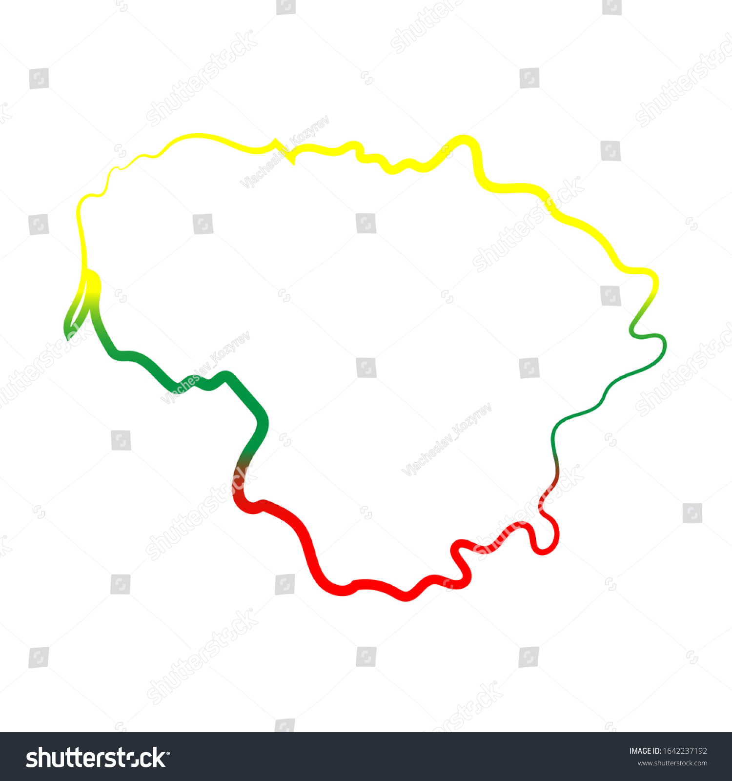 Lithuania Coloring Contour Map Vector Background Stock Vector (Royalty ...