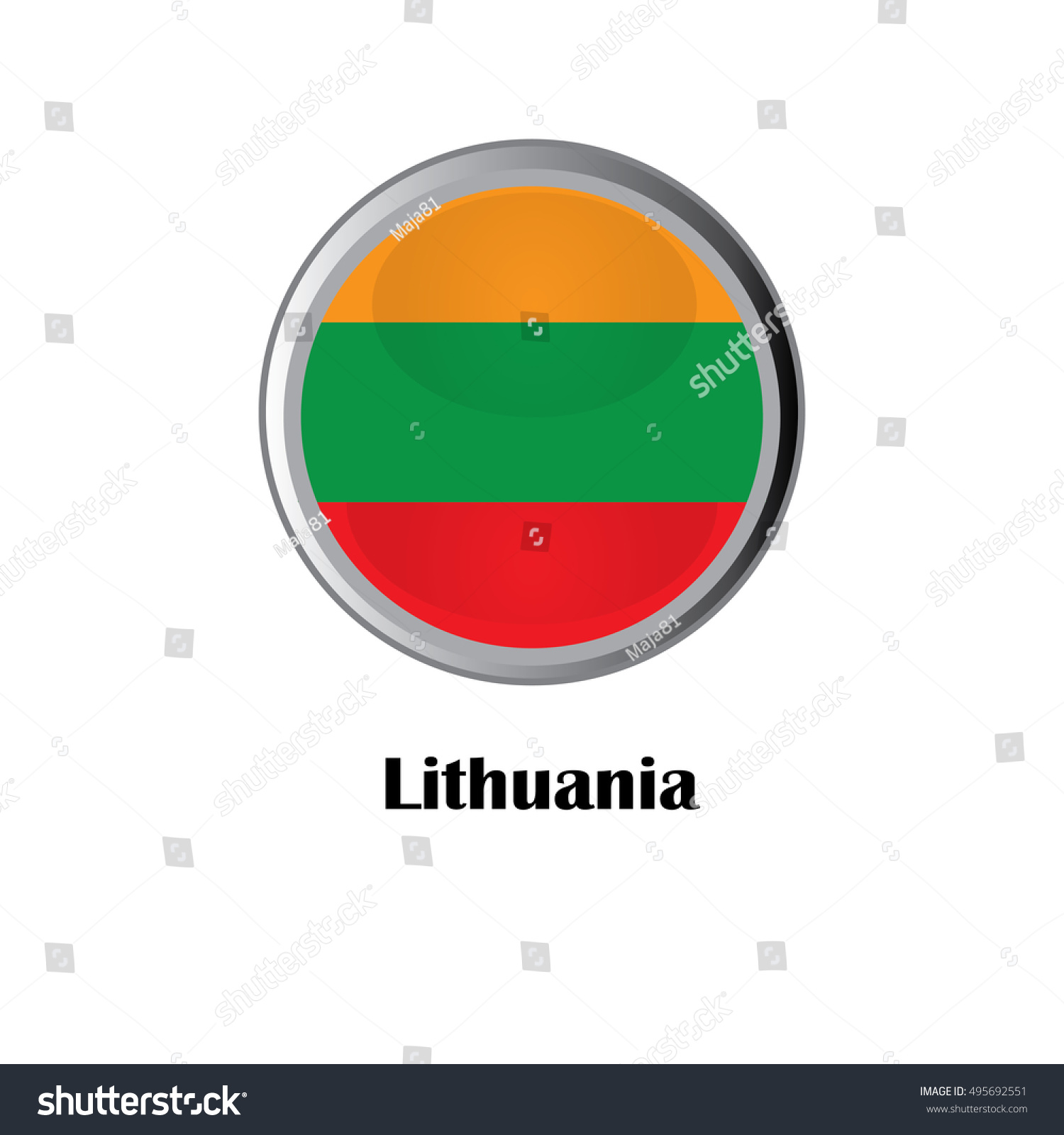 Lithuania Flag Icon Vector Illustrator Stock Vector (Royalty Free ...