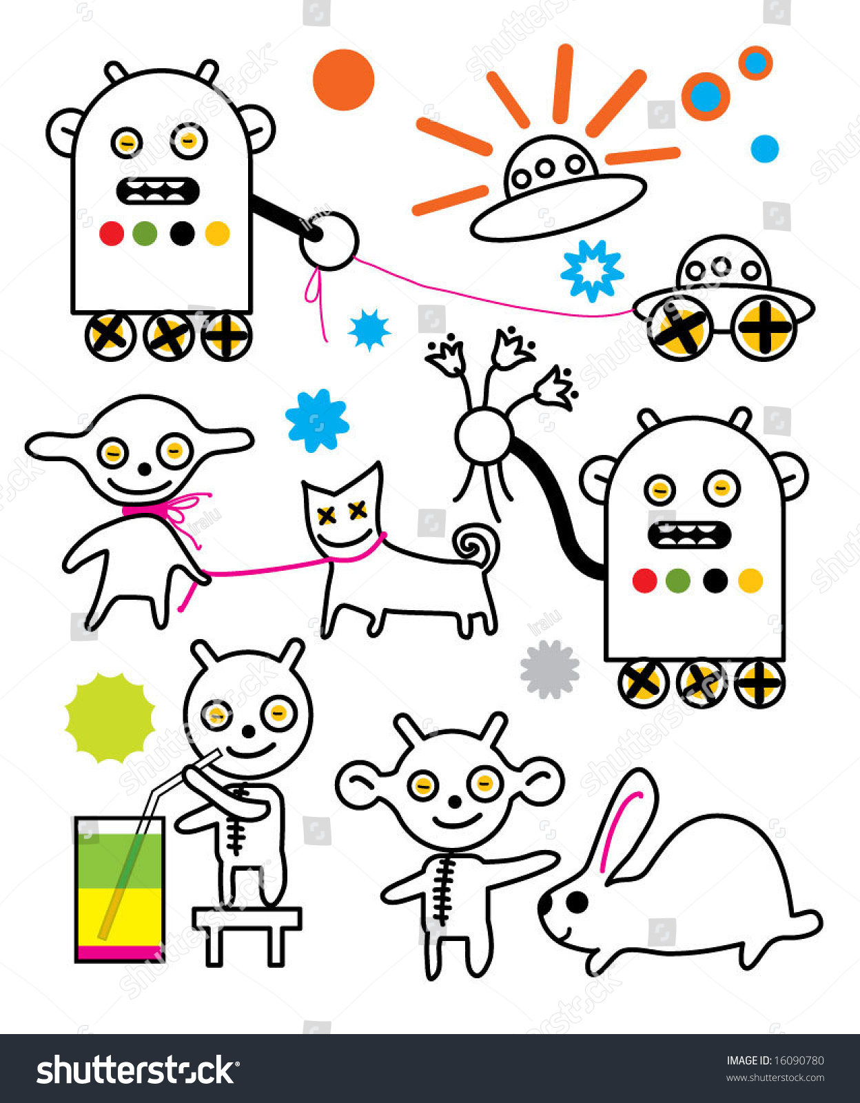Little Aliens Stock Vector (Royalty Free) 16090780