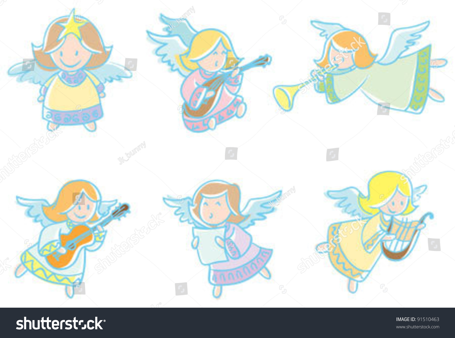 Little Angels Vector Illustration Without Gradient Stock Vector ...