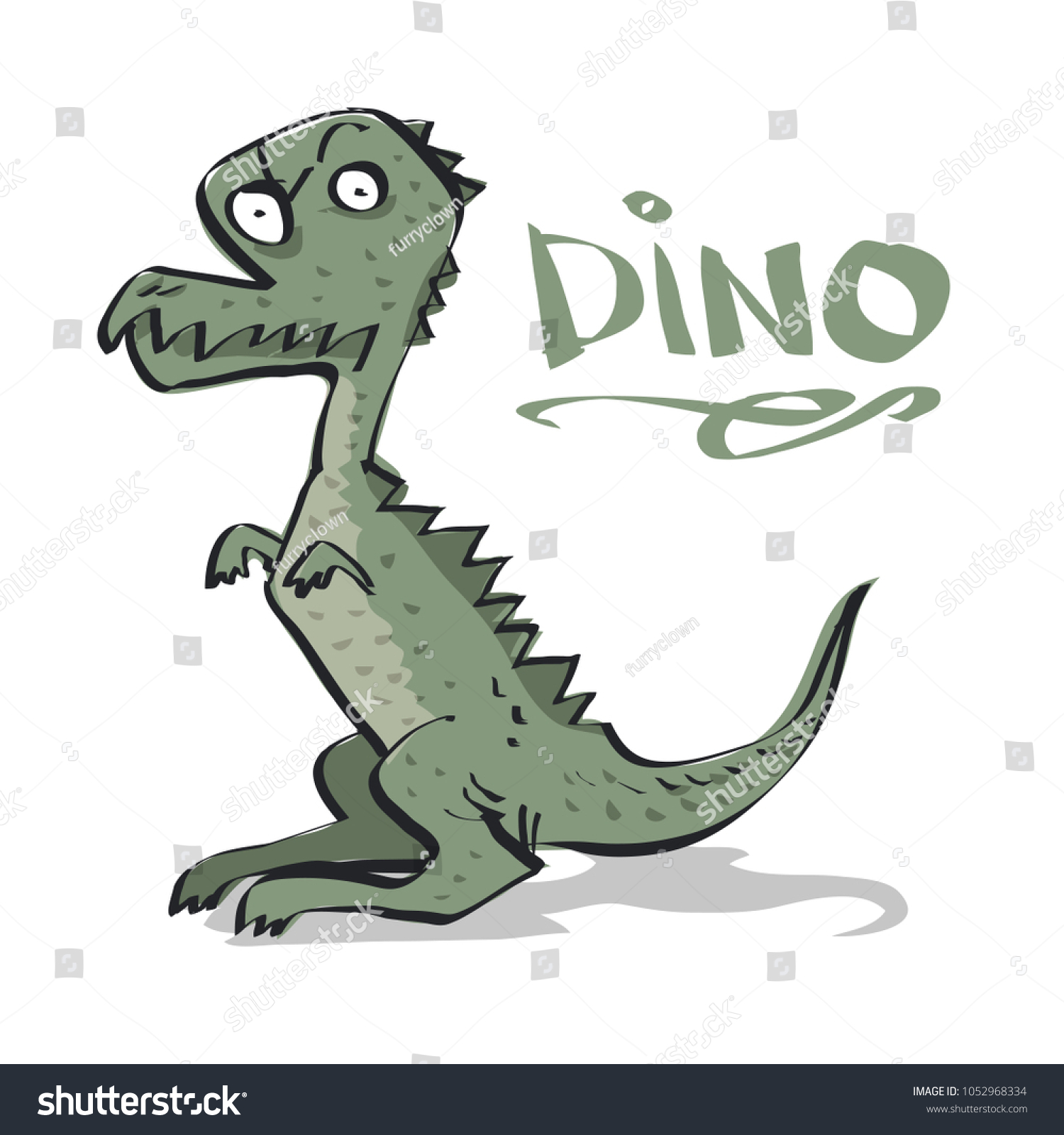 Little Angry Dinosaur Comic Character Vector Stock Vector (Royalty Free ...