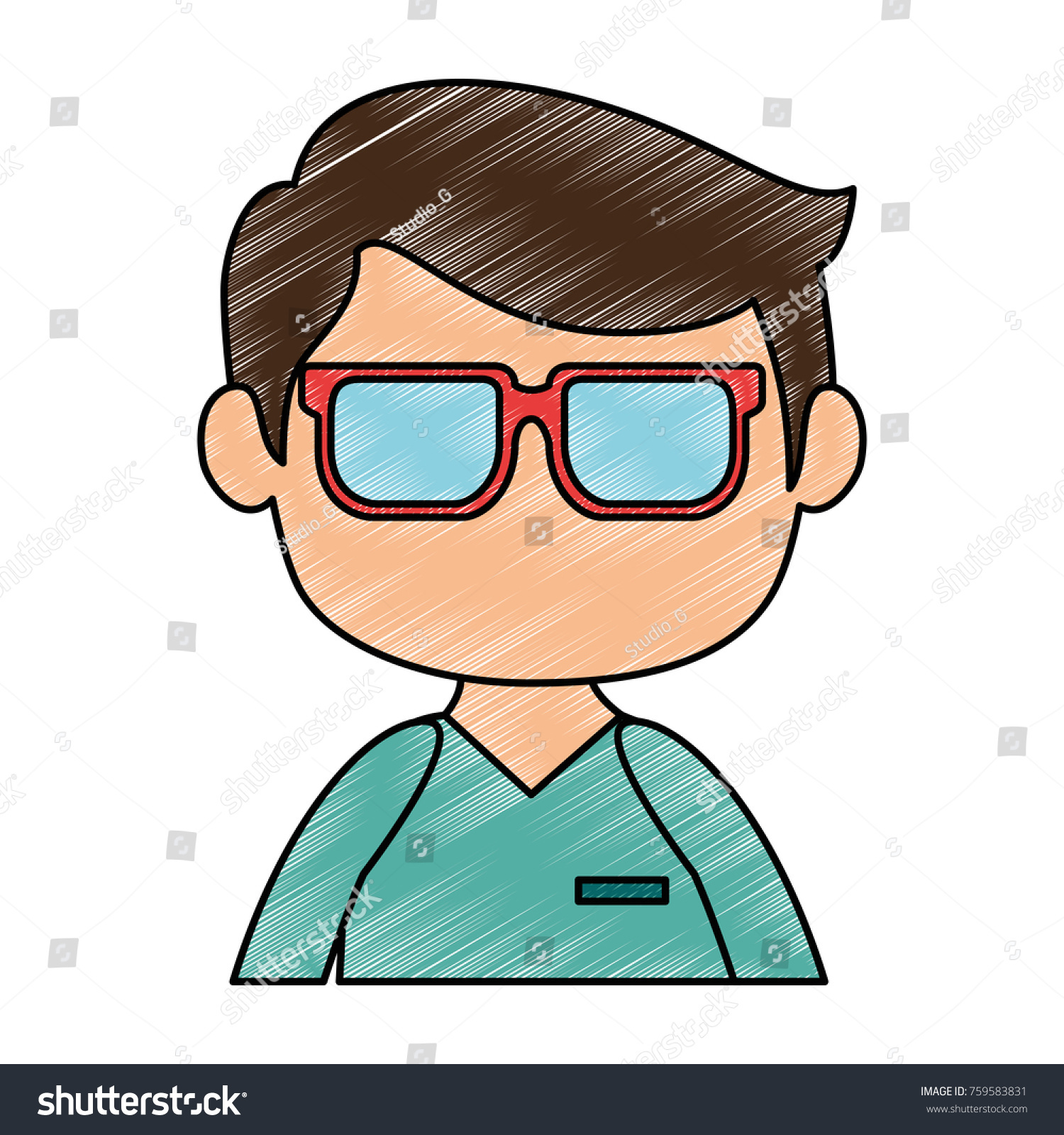 Little Boy Avatar Characters Stock Vector (Royalty Free) 759583831 ...