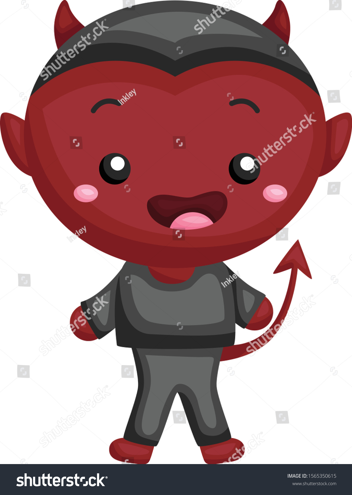 Little Boy Wearing Devil Costume: เวกเตอร์สต็อก (ปลอดค่าลิขสิทธิ์ ...