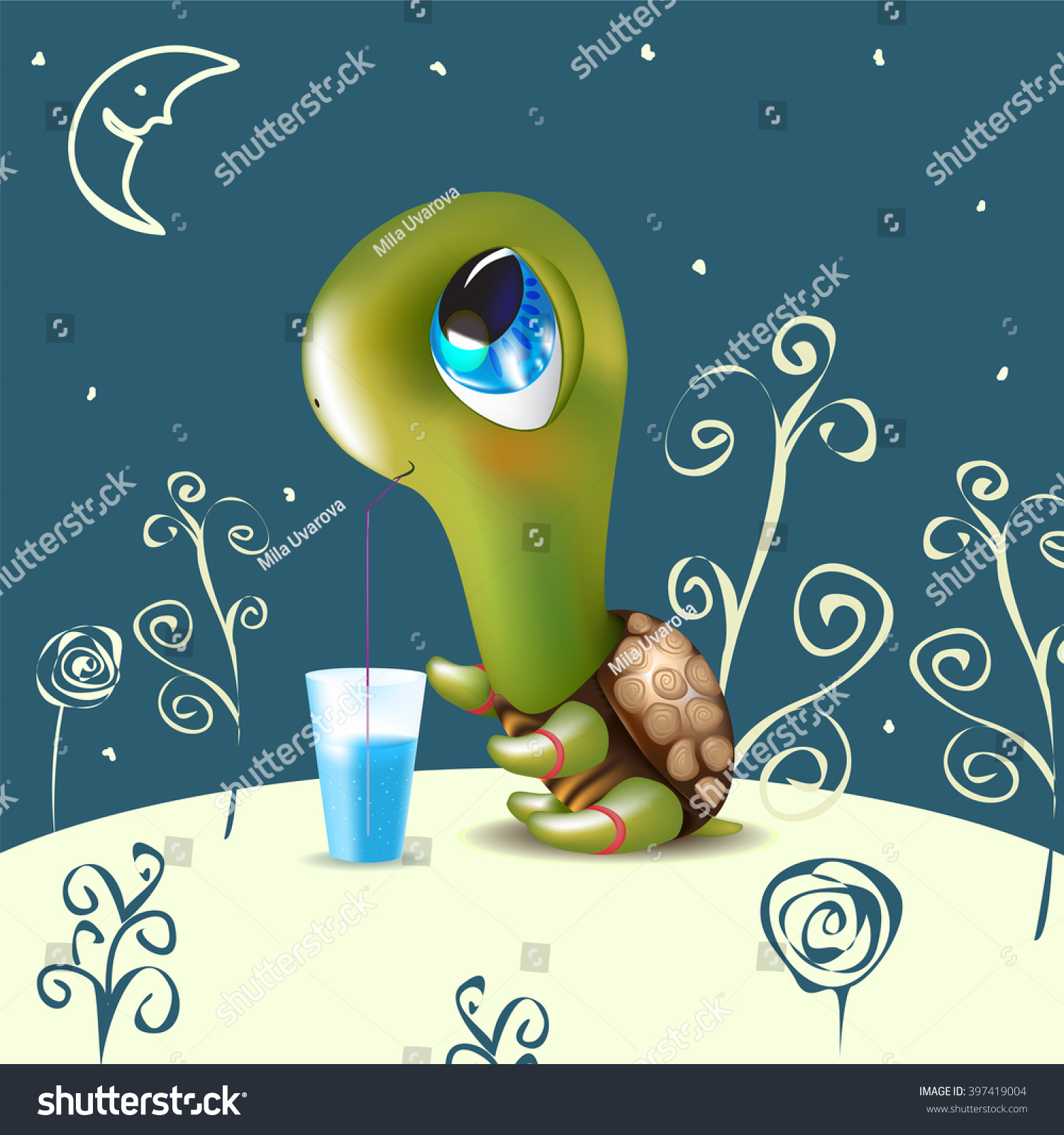 Little Cartoon Turtle Stock Vector (Royalty Free) 397419004