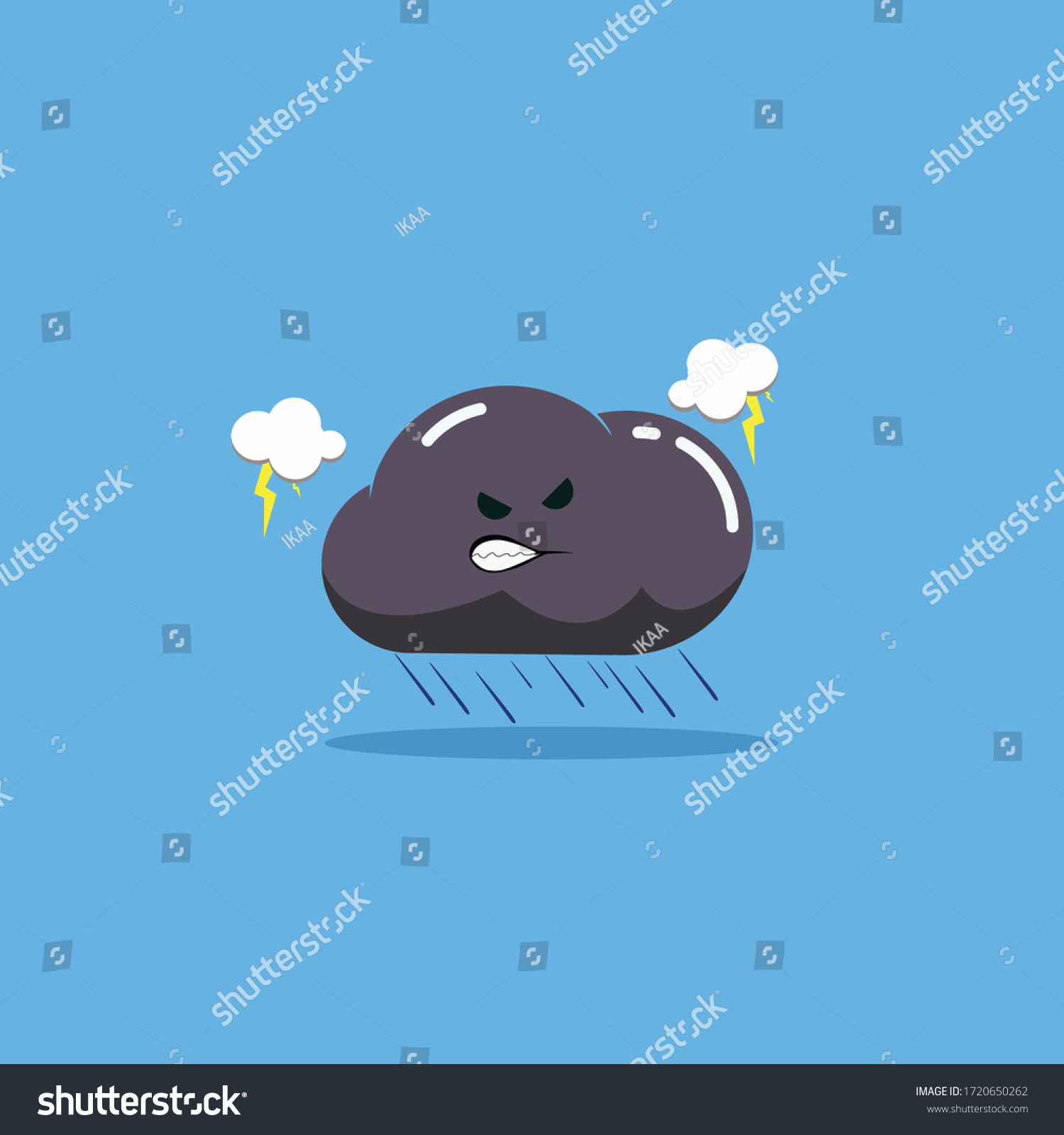 Little Cloud Angry Vector Design Stock Vector (Royalty Free) 1720650262 ...