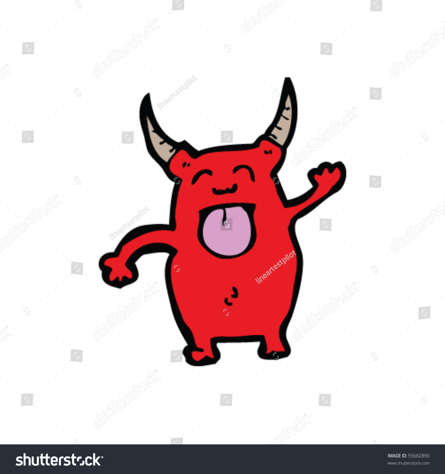 pequeña caricatura del diablo: vector de stock (libre de regalías ...