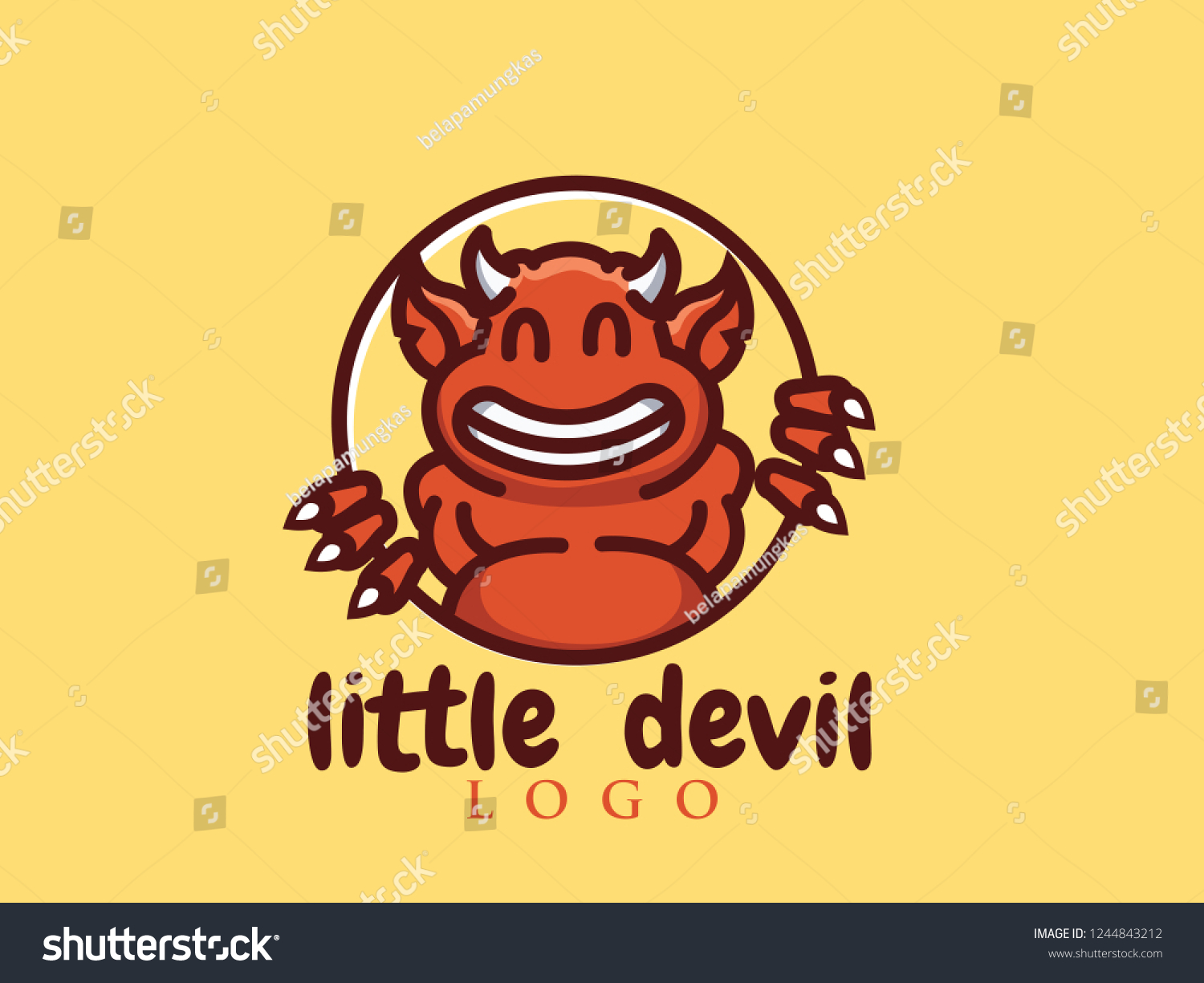 Little Devil Logo: vector de stock (libre de regalías) 1244843212