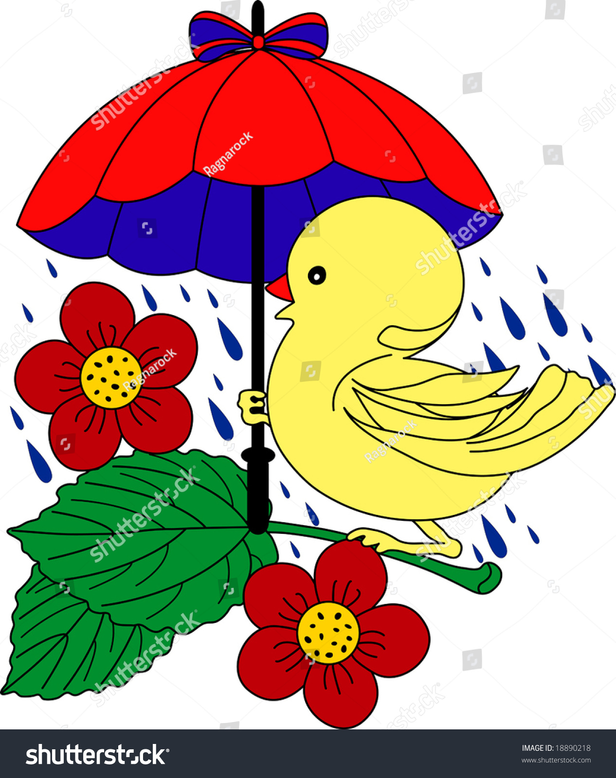 Little Duck Under Umbrella Rain Vector Stock Vector (Royalty Free) 18890218 Little Duck Under Umbrella Rain Vector Stock Vector (Royalty Free) 18890218