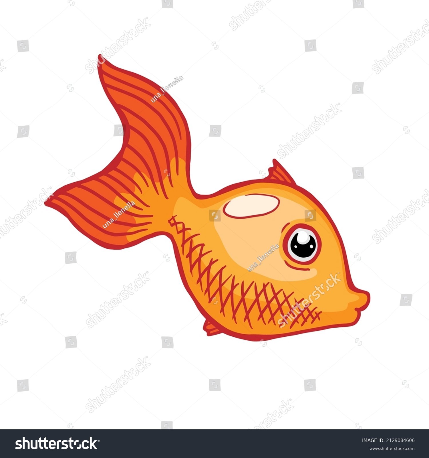 Little Fish Vector Illustration On White Stock Vector (Royalty Free ...