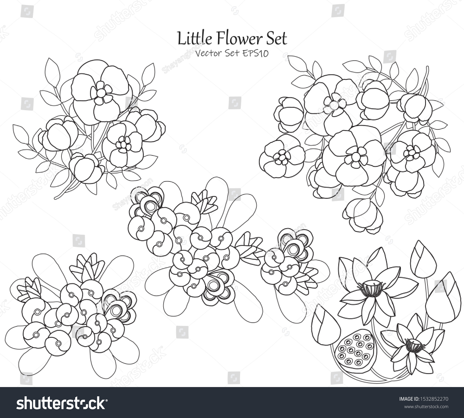 Little Flower Vector File Eps10 Package Stock Vector (Royalty Free ...
