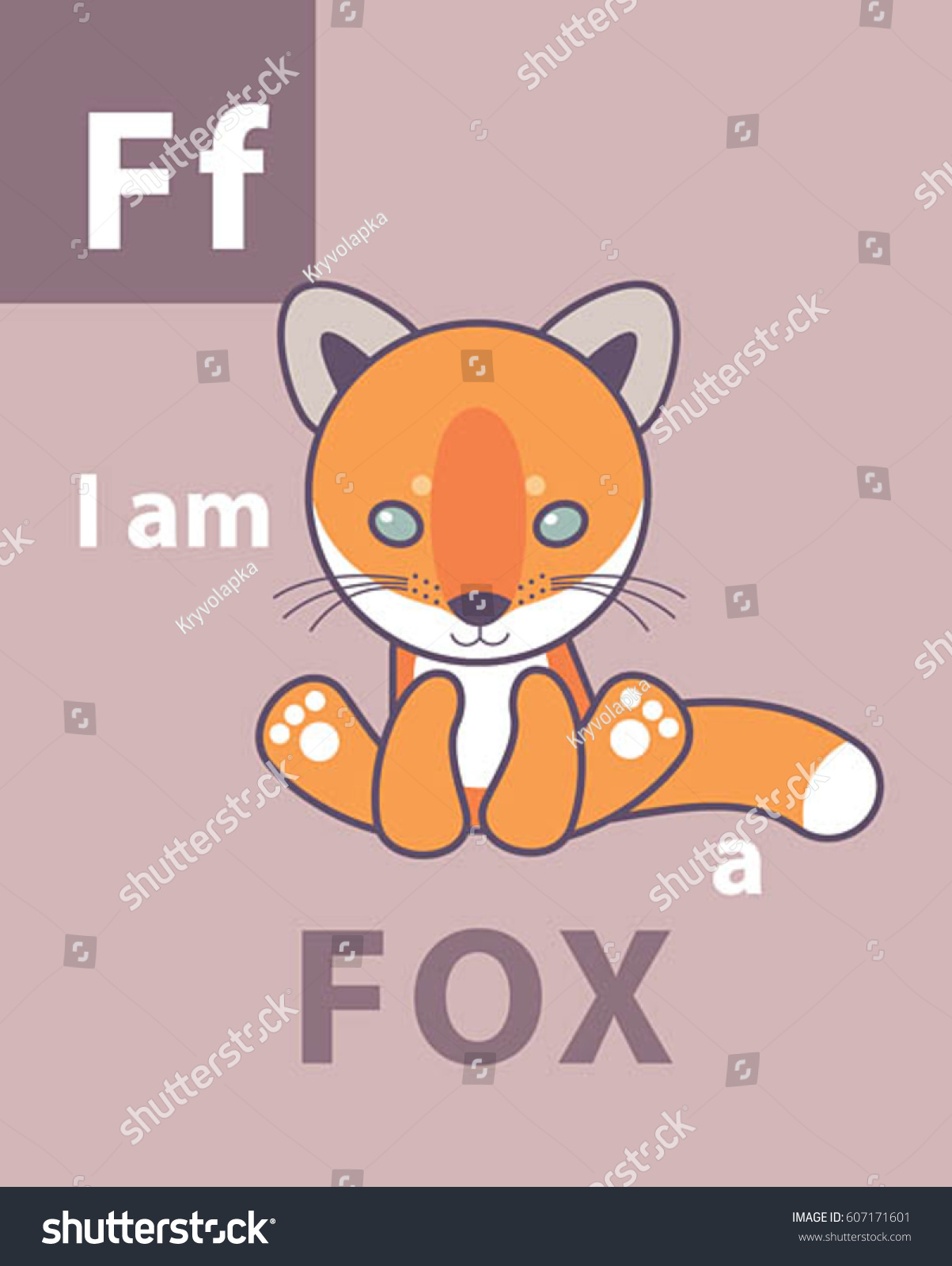 Little Fox Alphabet Vector: vector de stock (libre de regalías ...