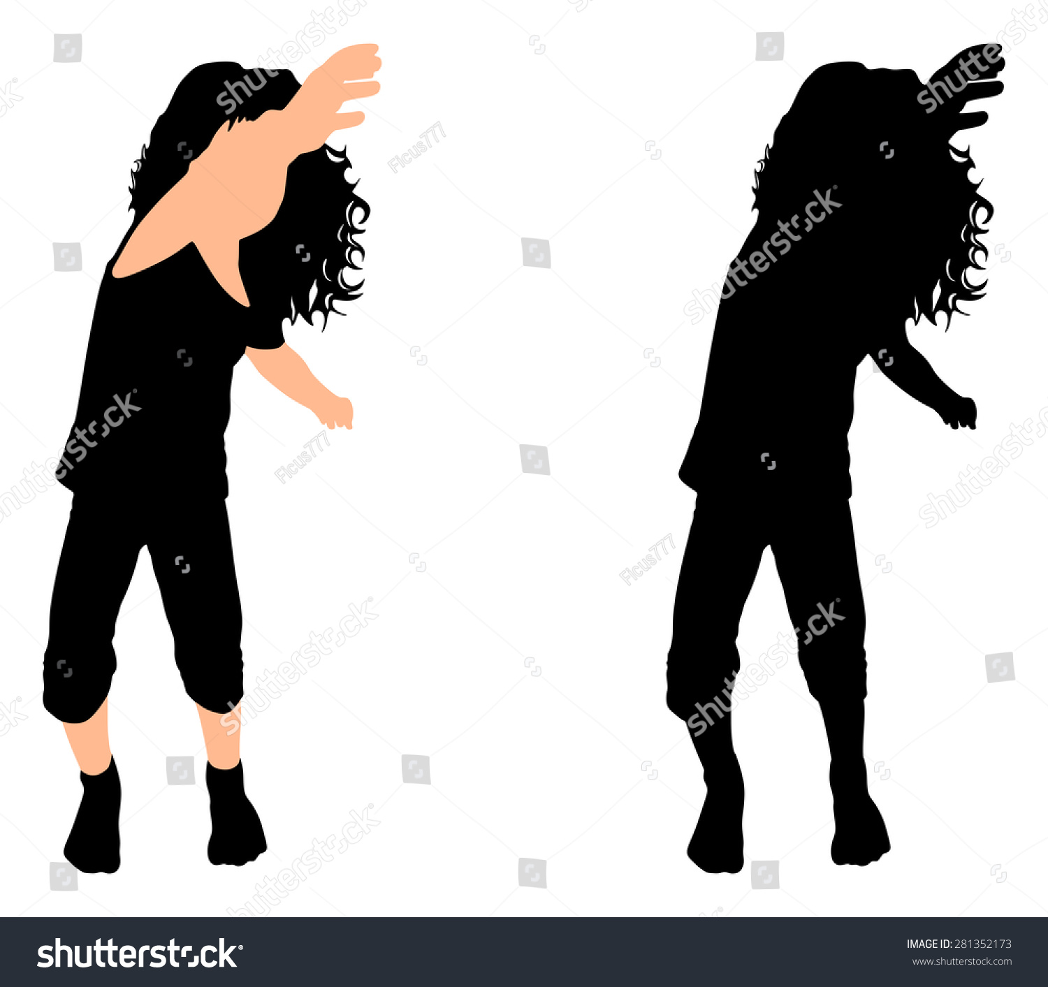 Little Girl Dancing Vector Stock Vector (Royalty Free) 281352173 ...