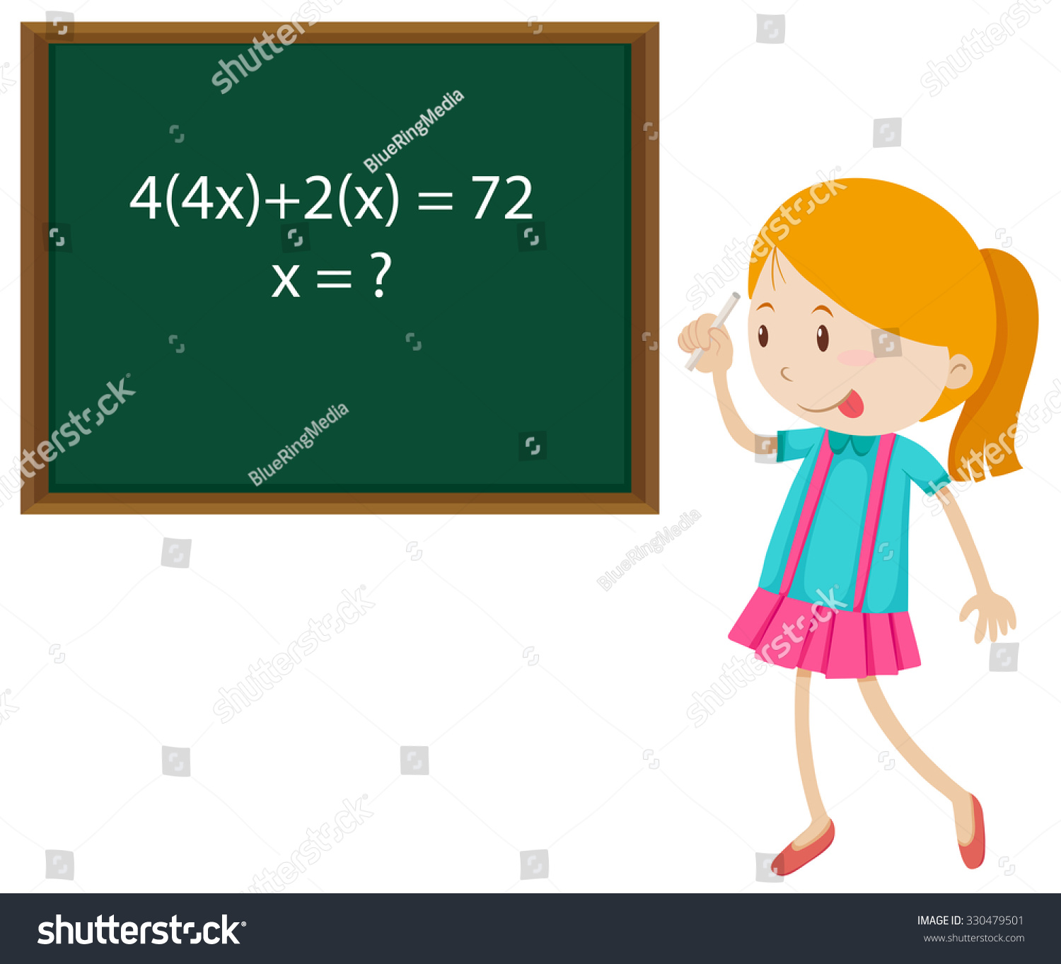Little Girl Solving Math Problem Illustration Stock Vector (Royalty ...