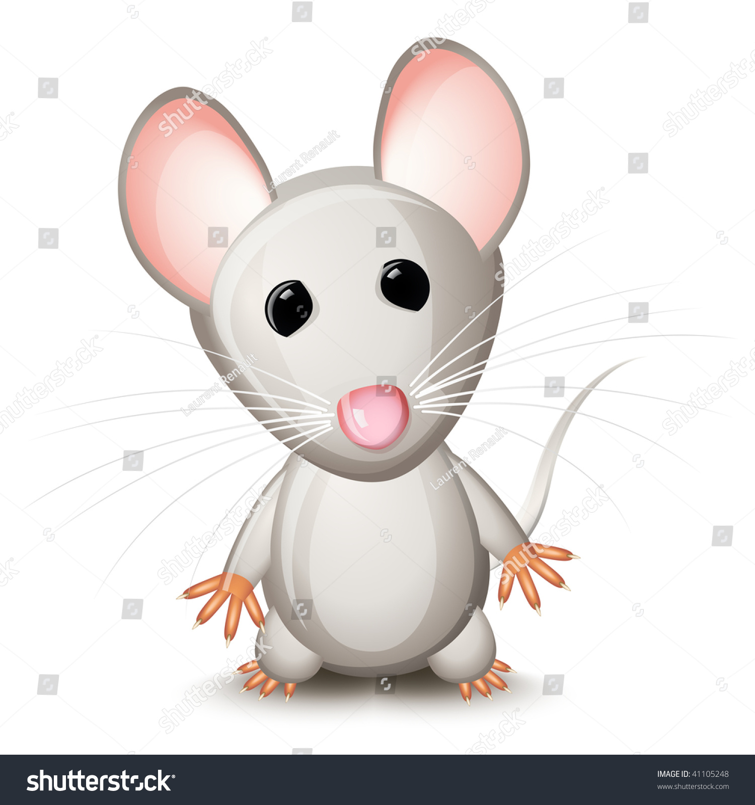 Little Gray Mouse Stock Vector Illustration 41105248 : Shutterstock