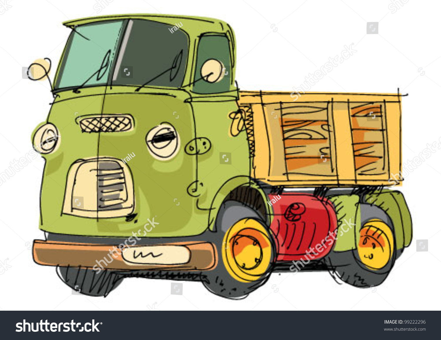 Little Lorry - Cartoon Stock Vector Illustration 99222296 : Shutterstock