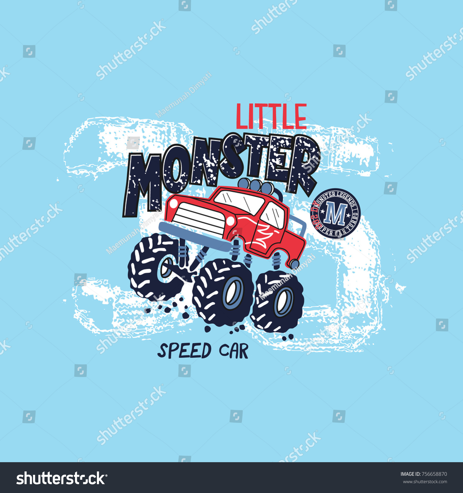 Little Monster Car Stock Vector (Royalty Free) 756658870 | Shutterstock