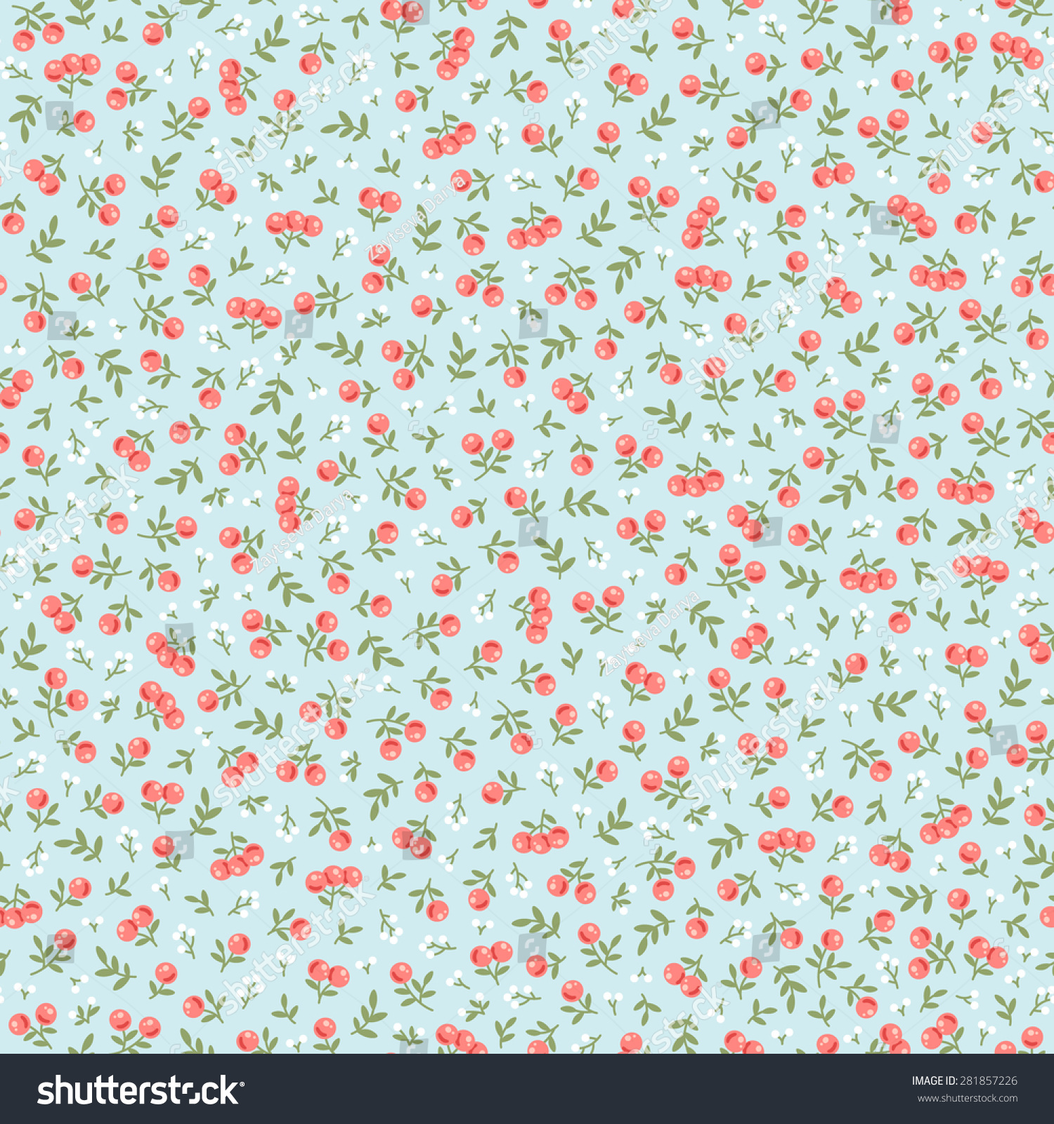 Little Pink Berry Pattern Stock Vector (Royalty Free) 281857226 ...