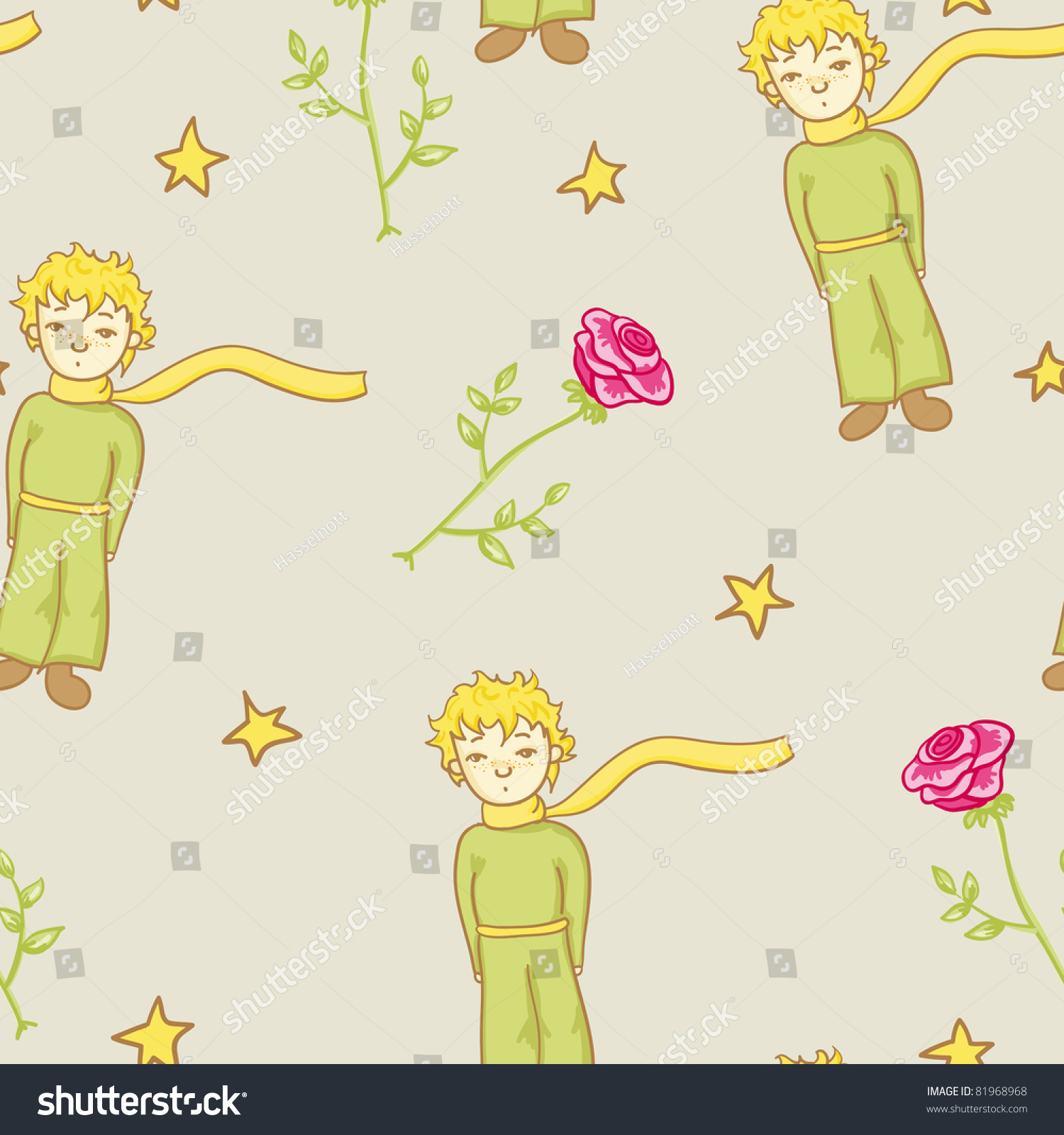 Little Prince Seamless Pattern Stock Vector 81968968 - Shutterstock