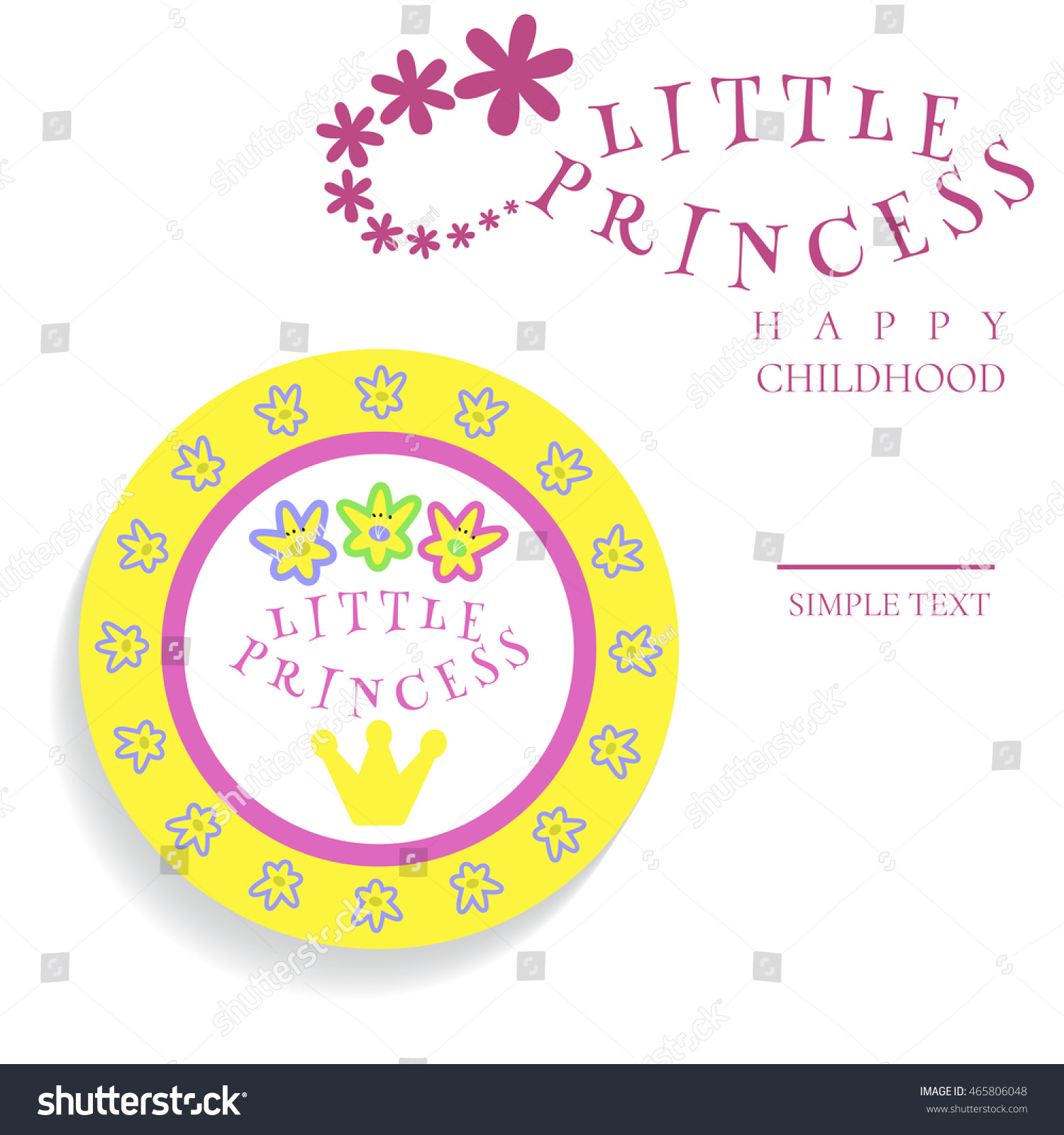 Little Princess Logo Elements Icon Vector Stock Vector (Royalty Free ...