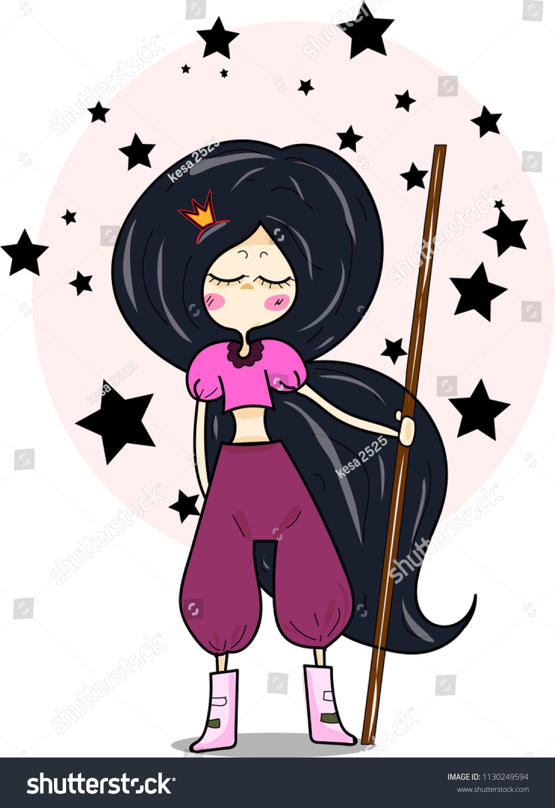 Little Princess Warrior Comic Stock Vector (Royalty Free) 1130249594 ...