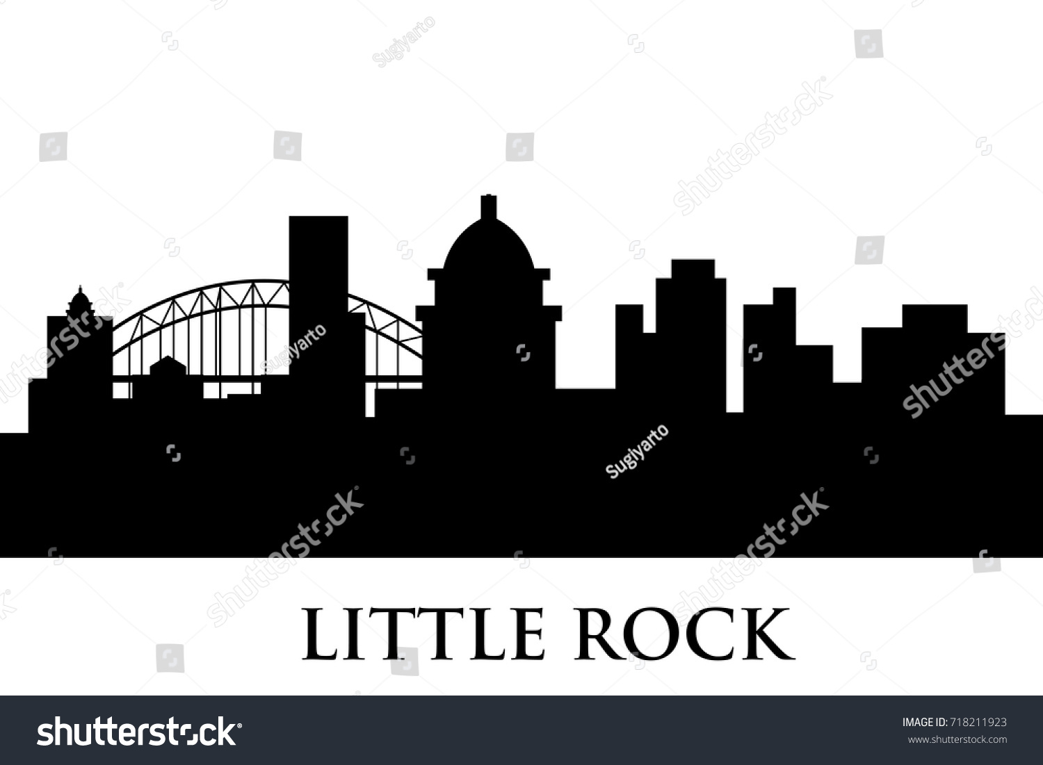 Little Rock Skyline Vector Stock Vector (Royalty Free) 718211923 ...