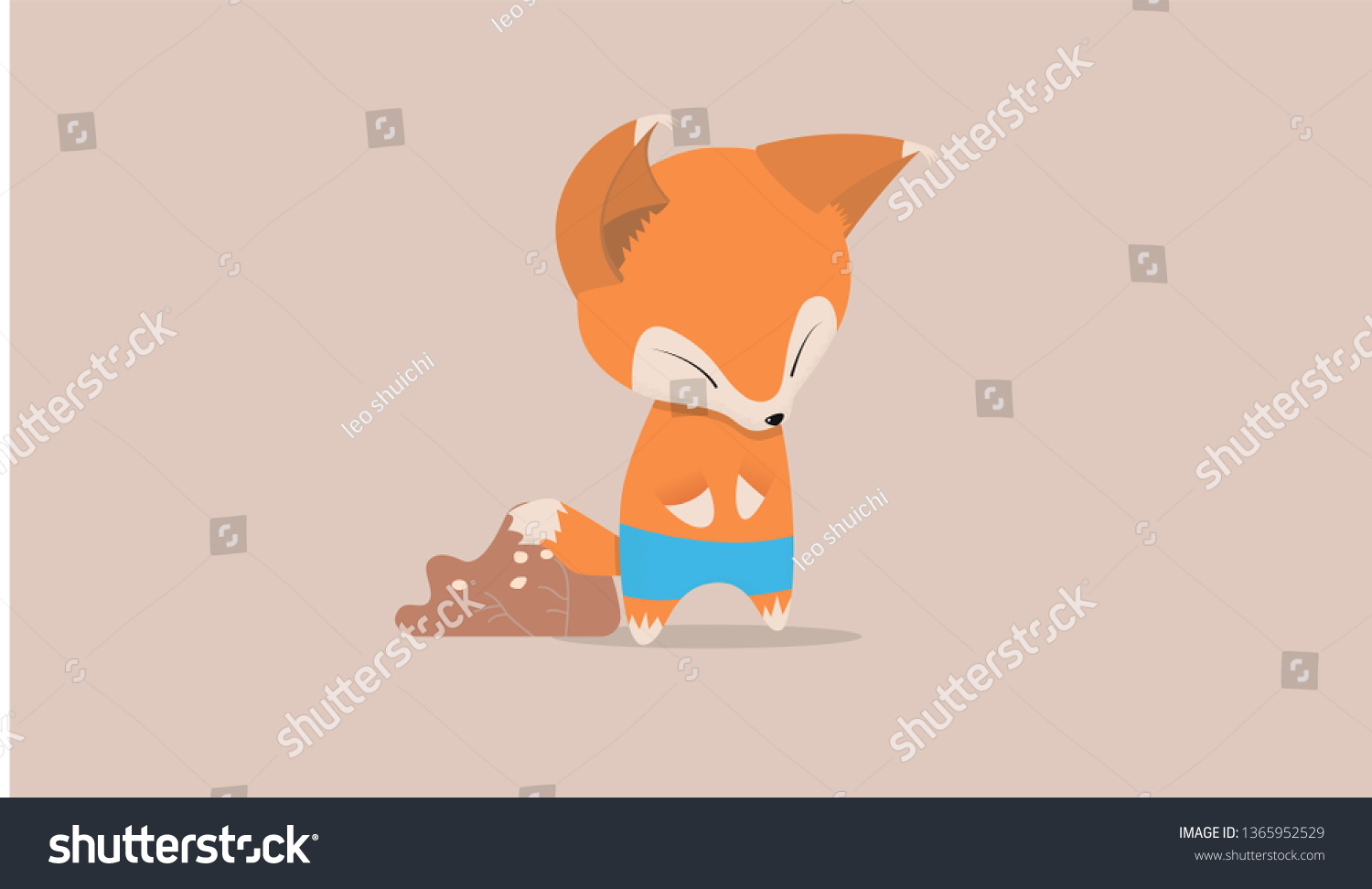 Little Sleepy Fox Stock Vector (Royalty Free) 1365952529 | Shutterstock