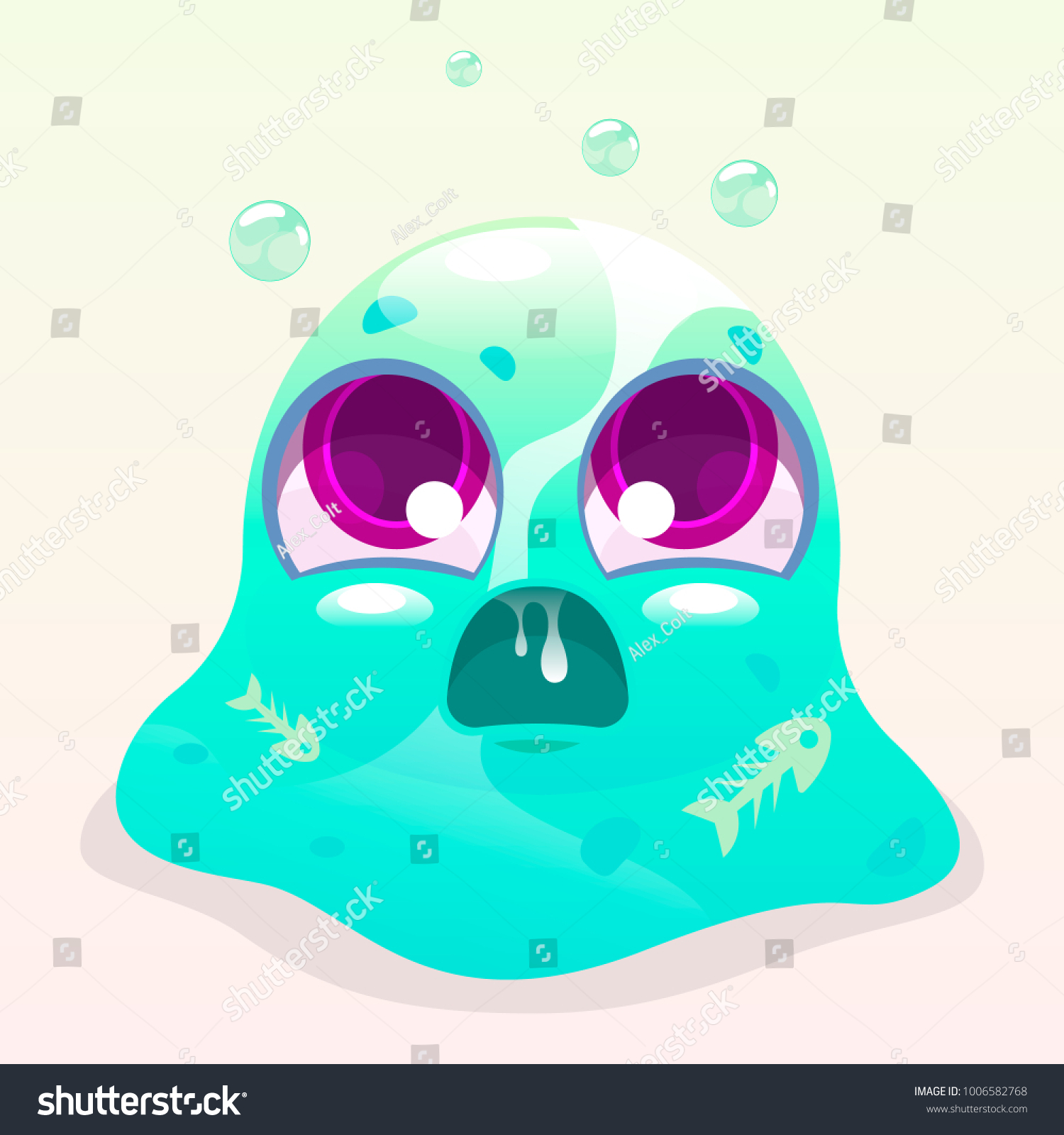 Little Slime Monster Stock Vector (Royalty Free) 1006582768 | Shutterstock