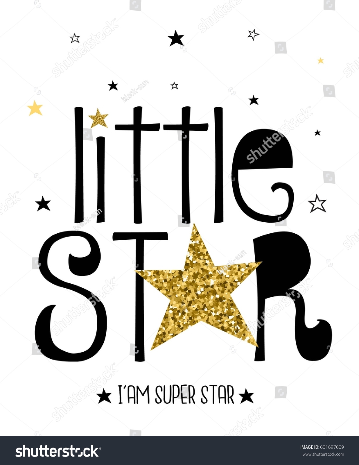 Little Star Typography Vector Print Design 스톡 벡터(사용료 없음) 601697609 ...