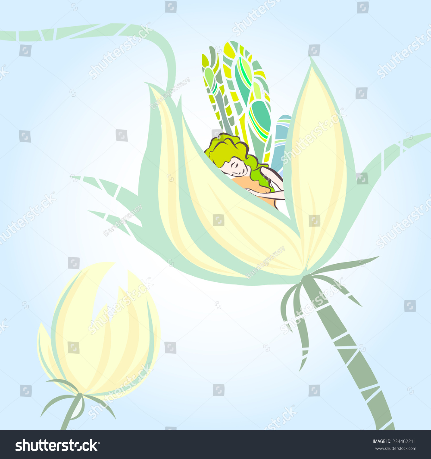 Little Vector Elf Flower Stock Vector (Royalty Free) 234462211 ...