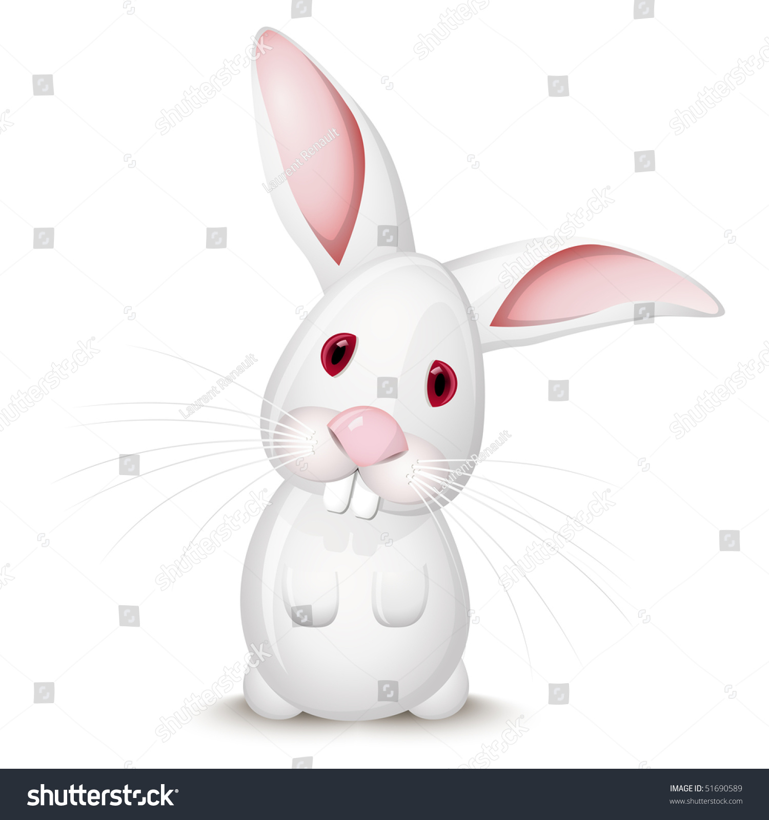 Little White Rabbit Stock Vector (Royalty Free) 51690589