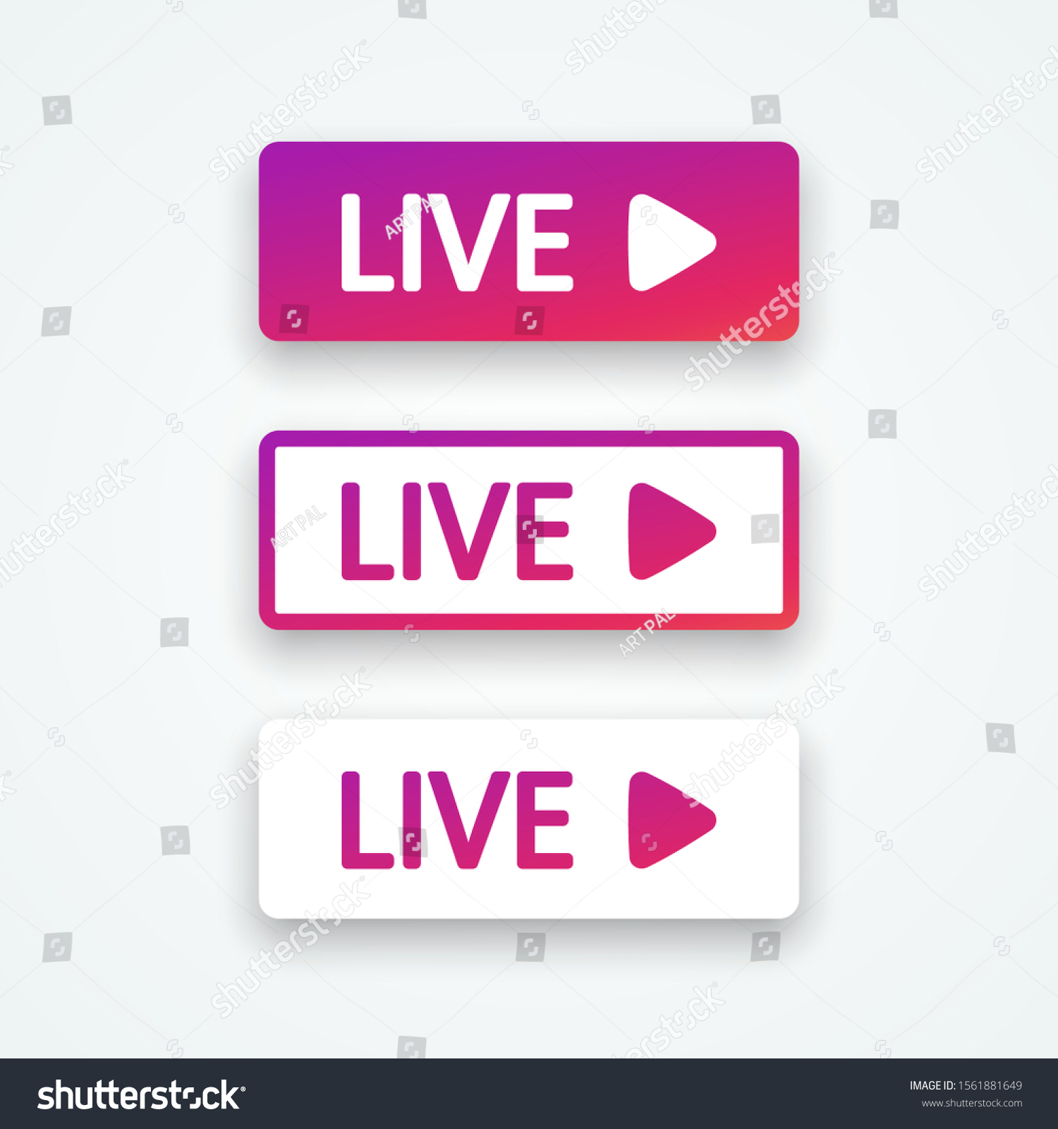 Live Buttons Element Interface Bubble Set: vector de stock (libre de ...