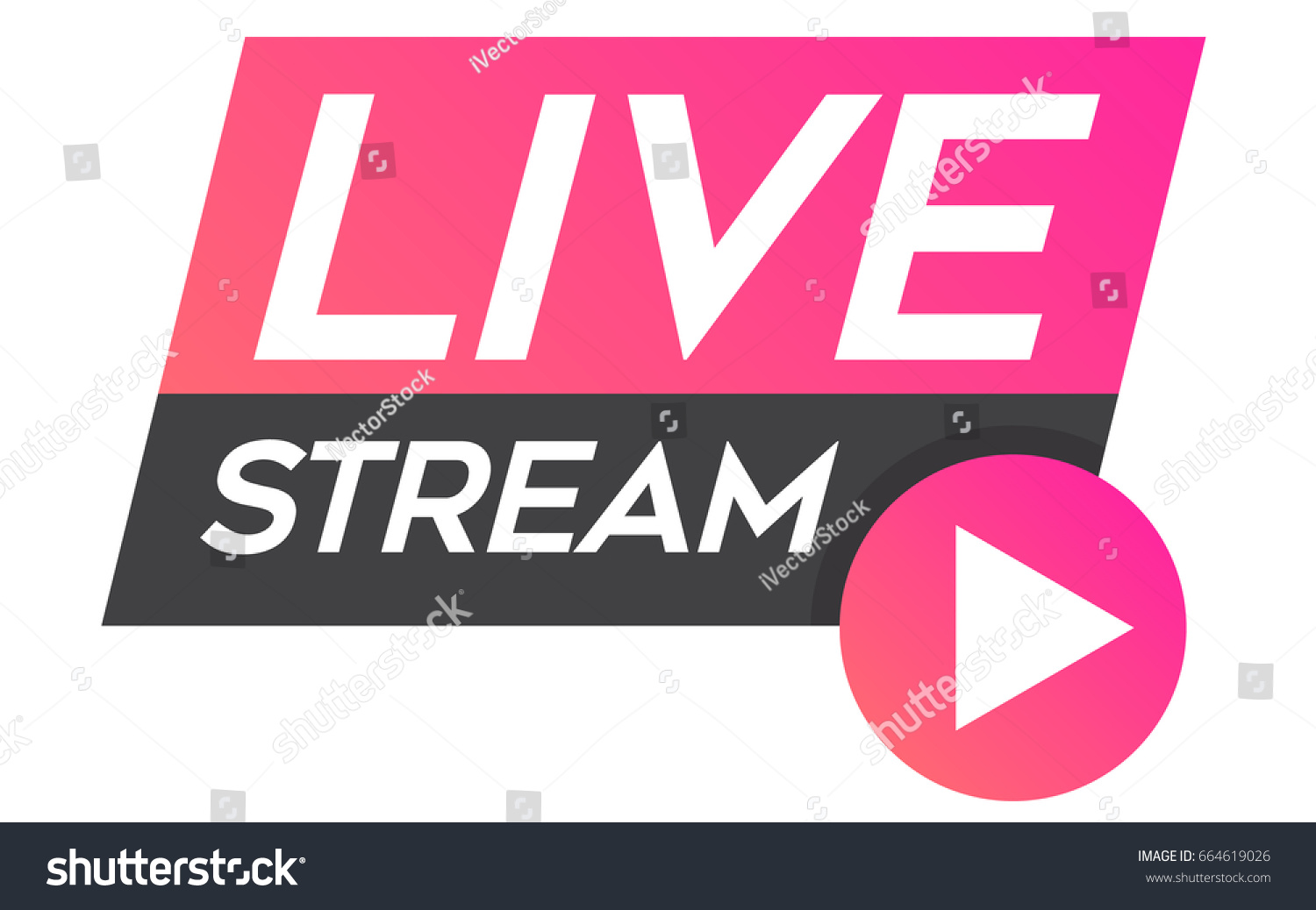 Live Stream Badge Modern Vector Stock Vector (Royalty Free) 664619026 ...