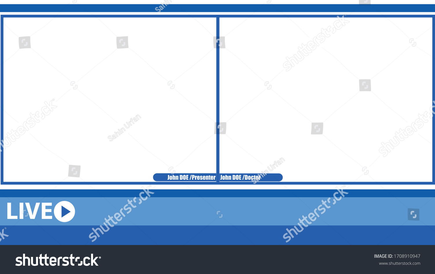 Live Stream Blue Template Equal Dimensions: เวกเตอร์สต็อก (ปลอดค่า ...