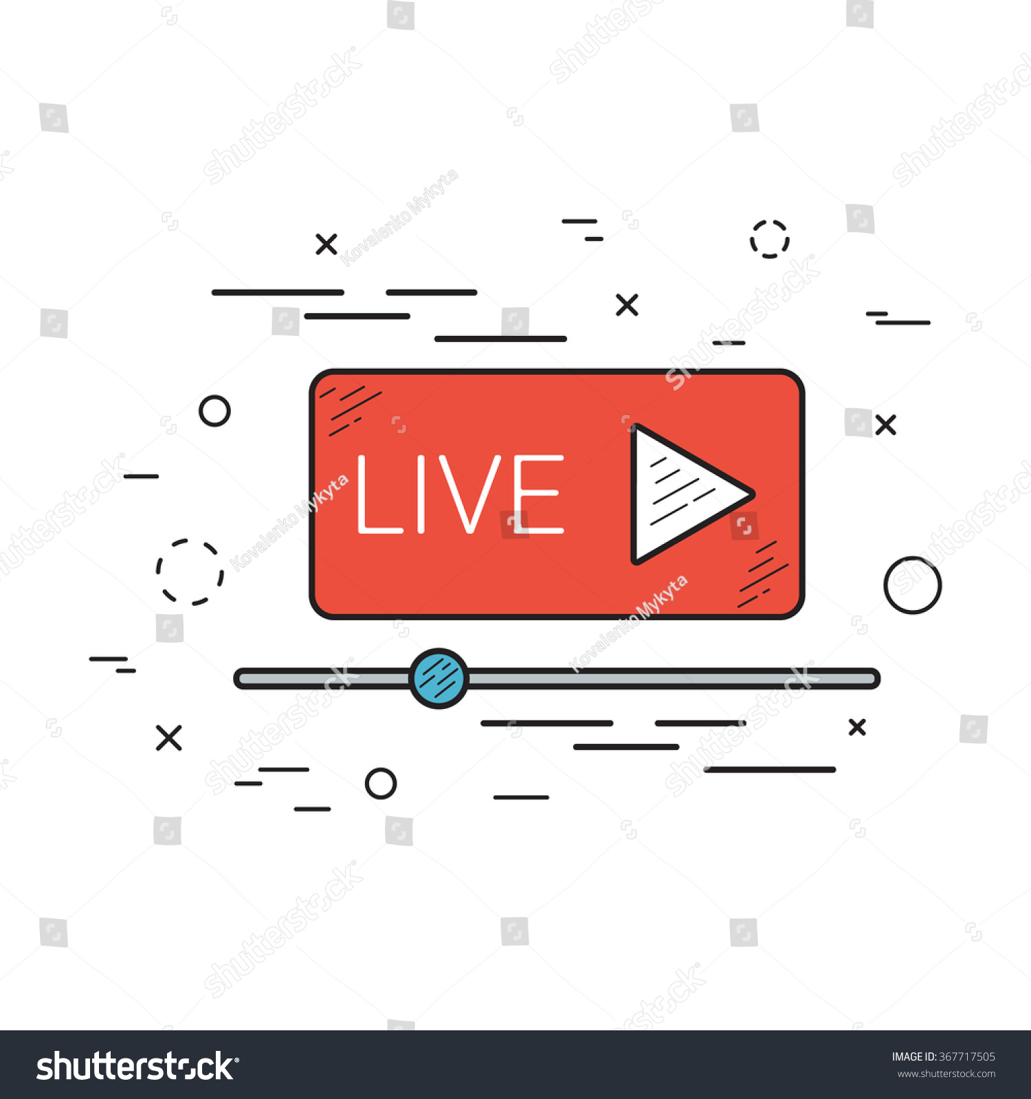 Live Stream Icon Emblem Logo Flat Stock Vector (Royalty Free) 367717505 ...